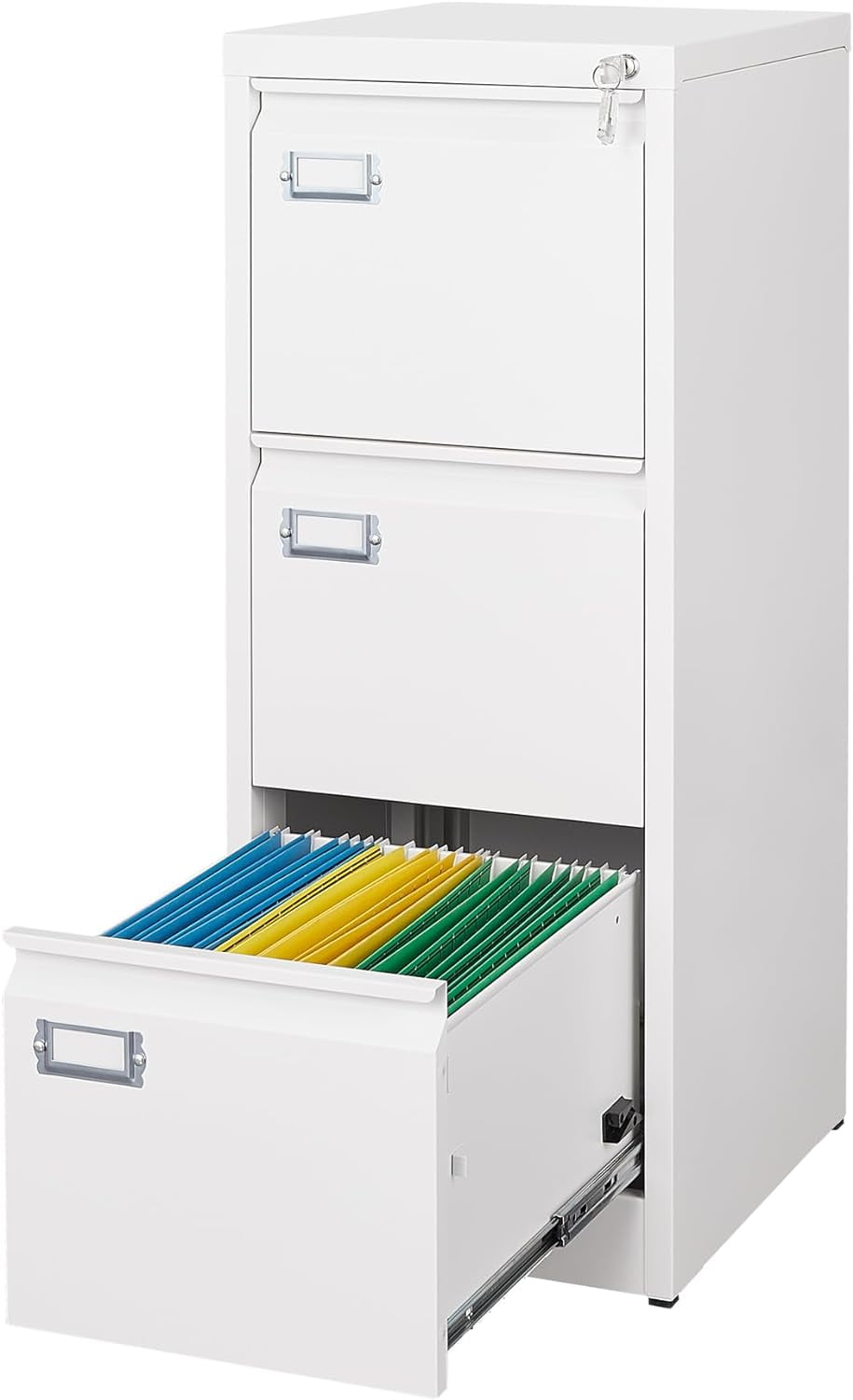 Metal Vertical File Cabinet with Lock，Narrow Filing Cabinets for ...