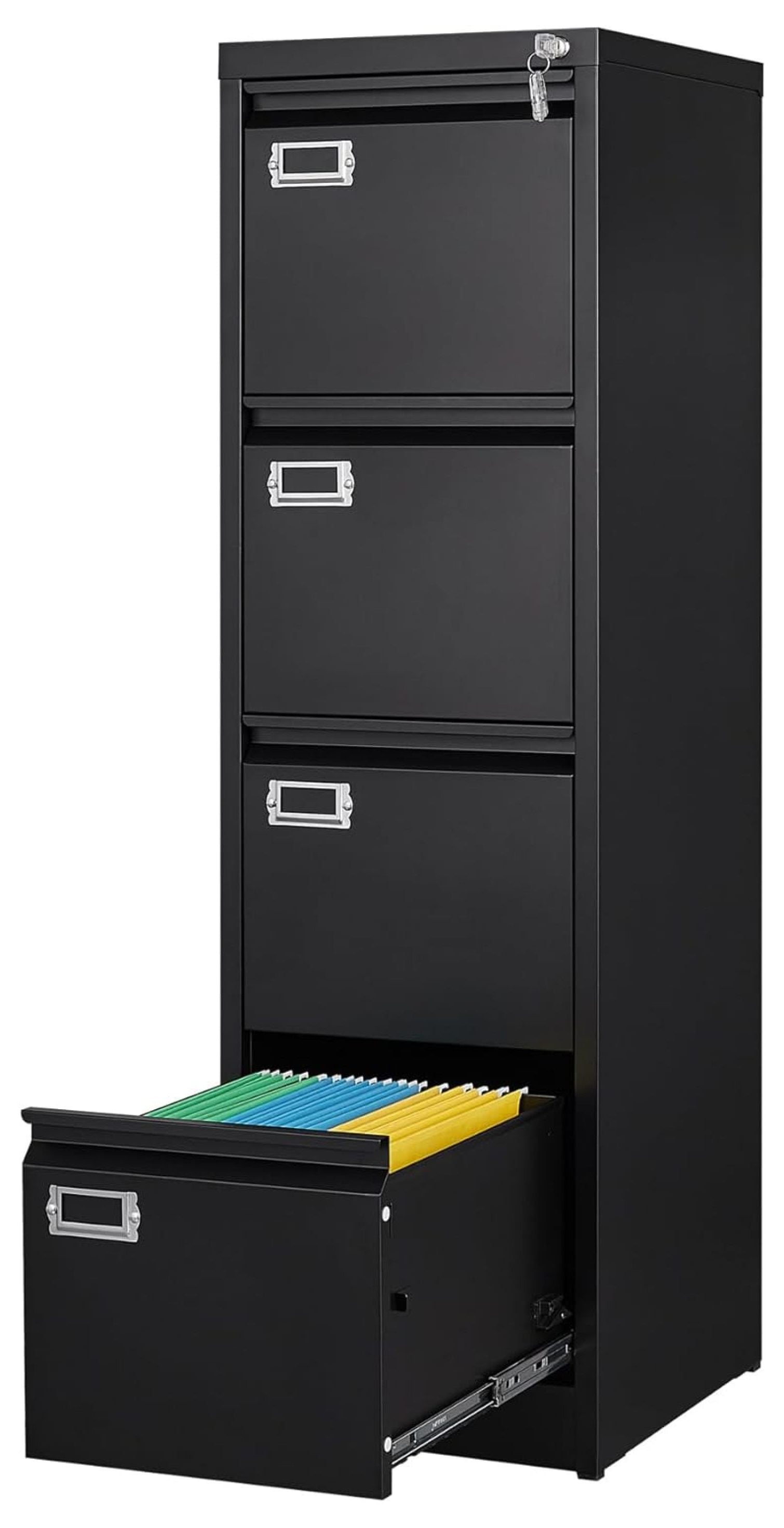 Metal Vertical File Cabinet with Lock，Narrow Filing Cabinets Hanging ...