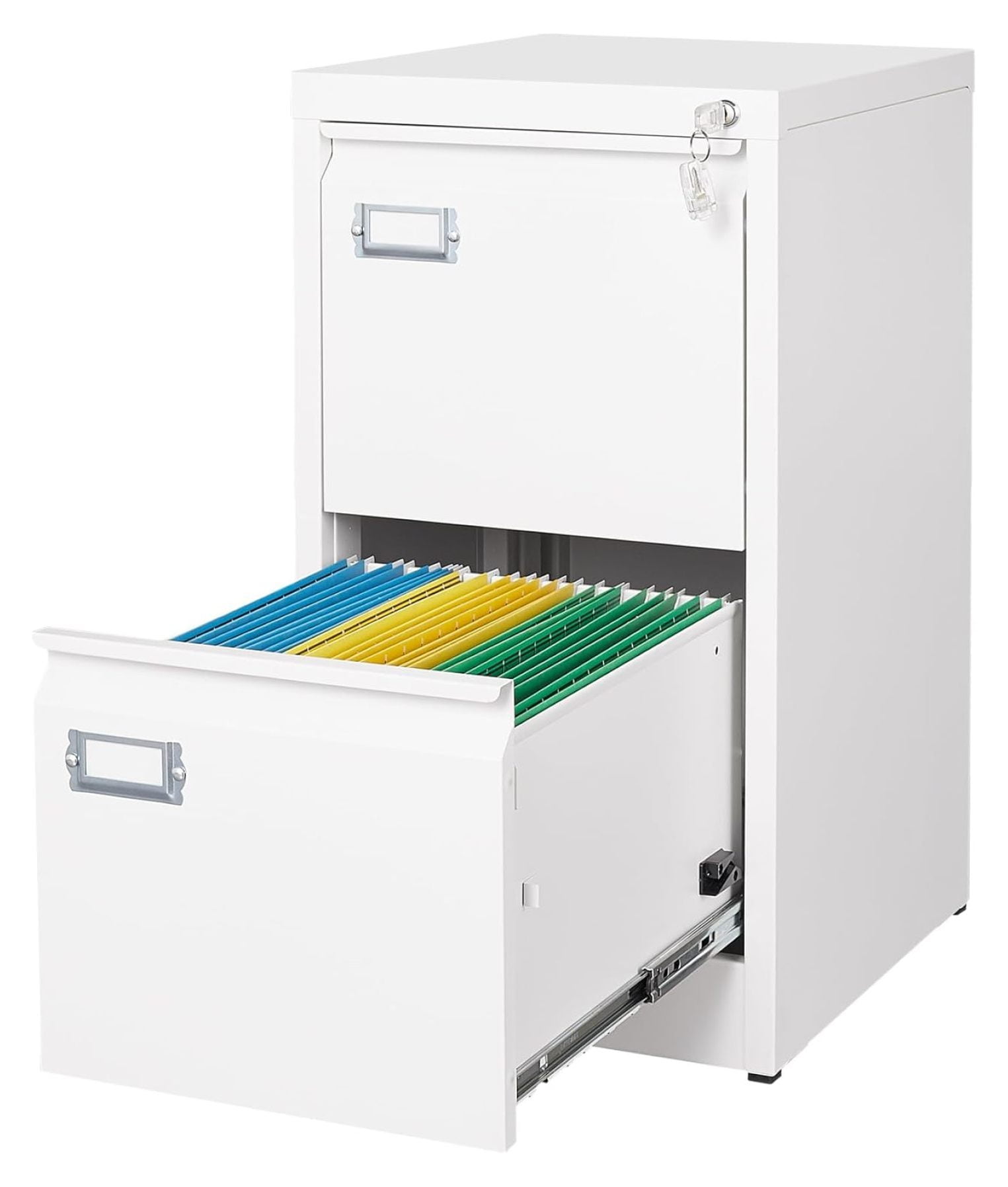 Metal Vertical File Cabinet with Lock，Narrow Filing Cabinets Hanging ...