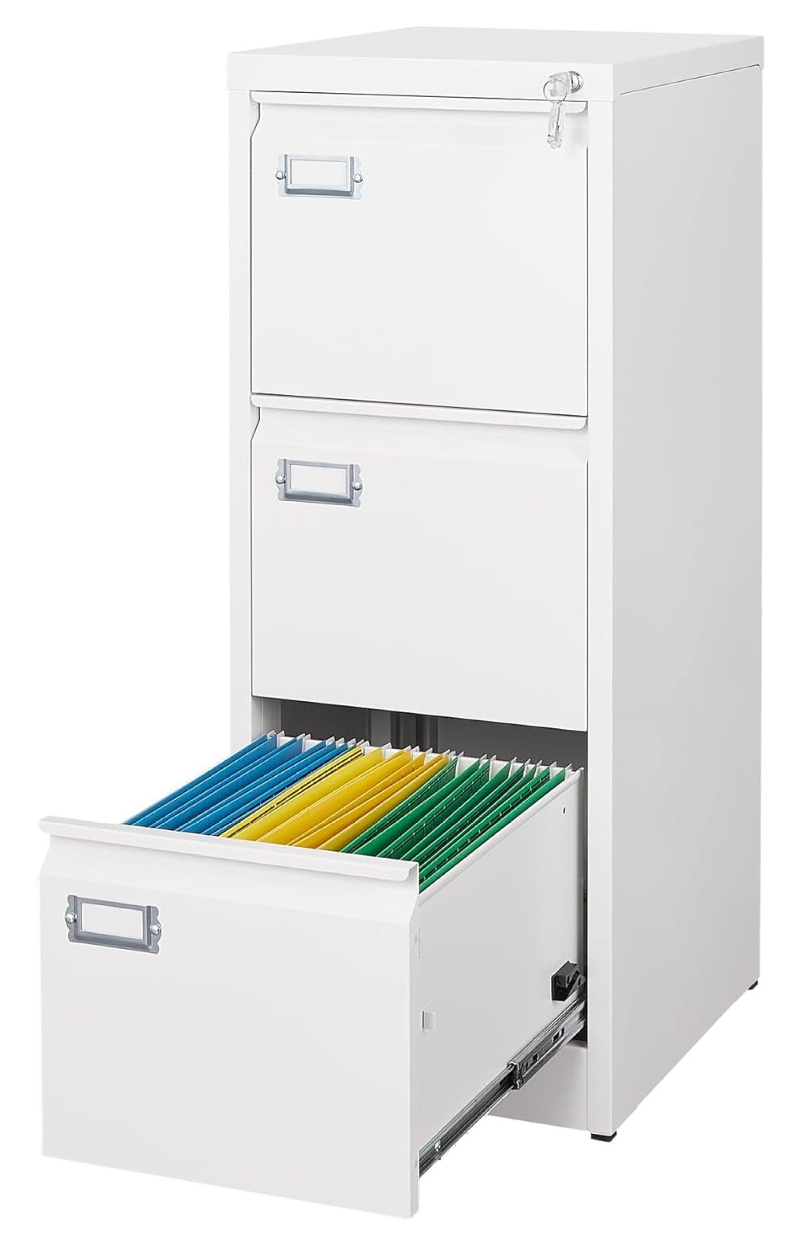 Metal Vertical File Cabinet with Lock，Narrow Filing Cabinets Hanging ...