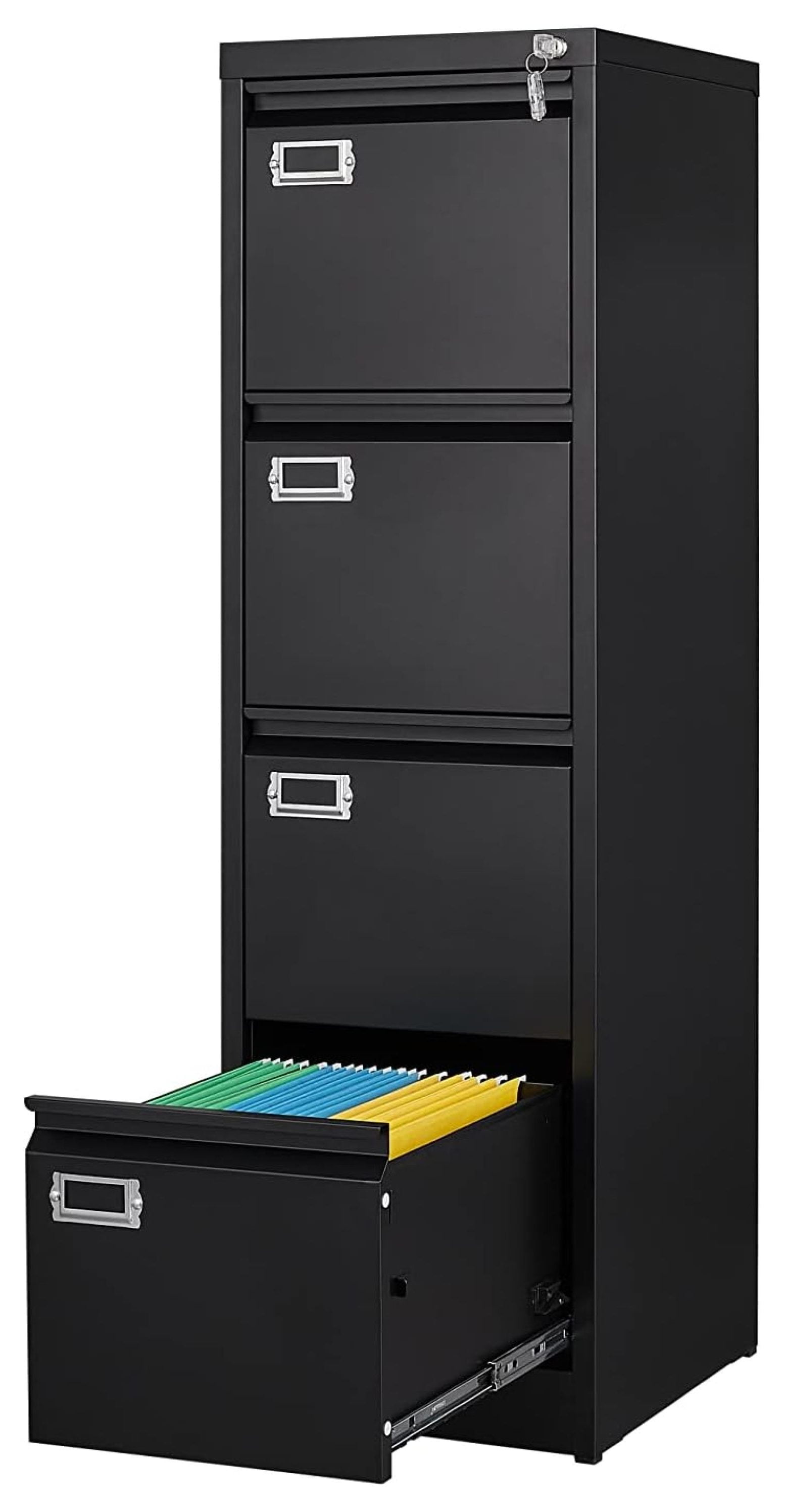 Metal Vertical File Storage Cabinet, 4 Drawer File Cabinet with Lock ...