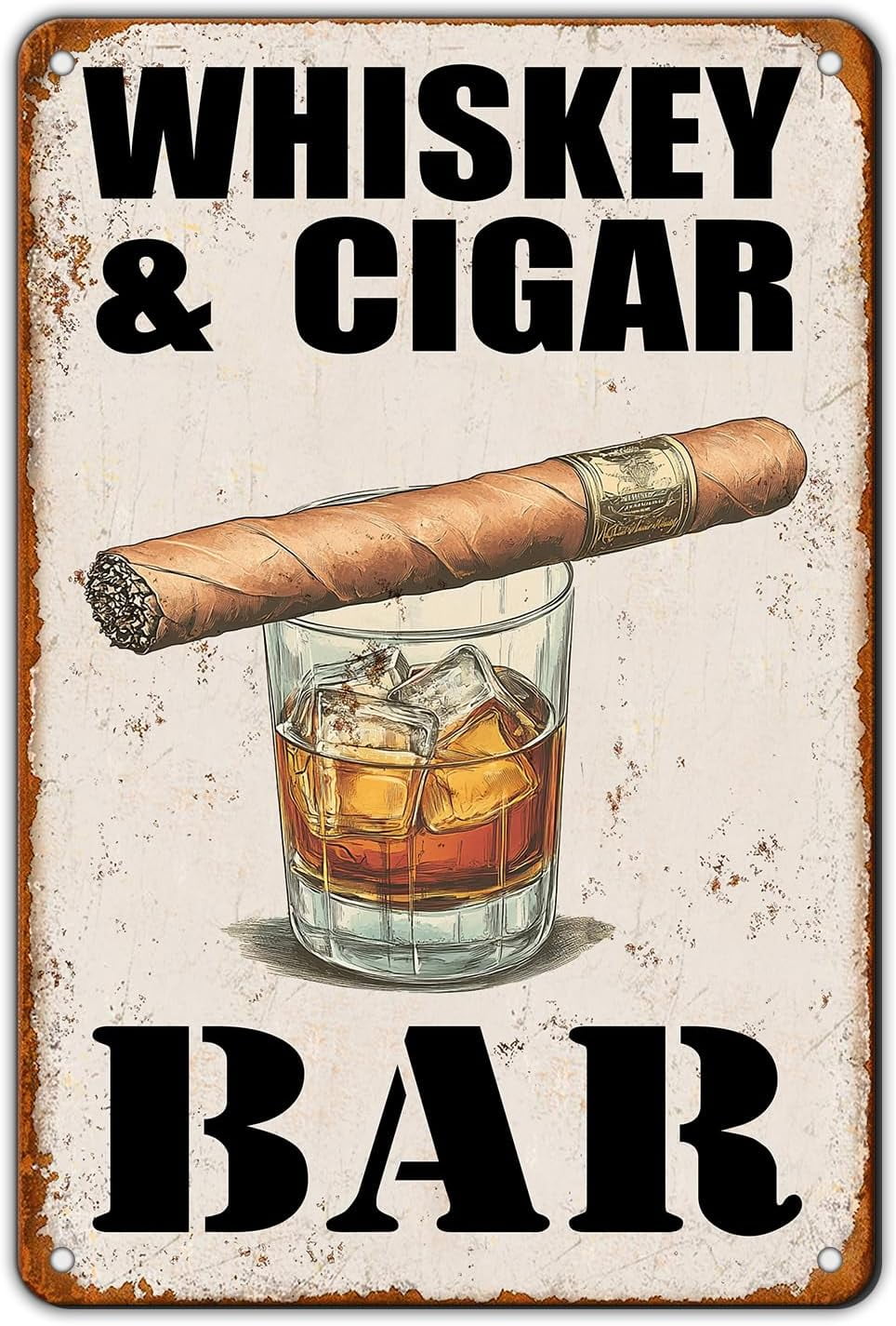 Metal Vintage Tin Sign Decor Whiskey and Cigar Bar Metal Pub,Club,Bar ...