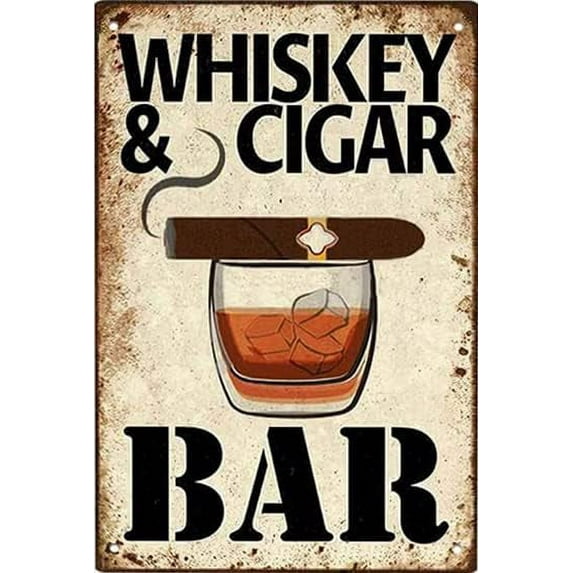 Metal Vintage Tin Sign Decor Whiskey and Cigar Bar Metal Pub,Club,Bar ...
