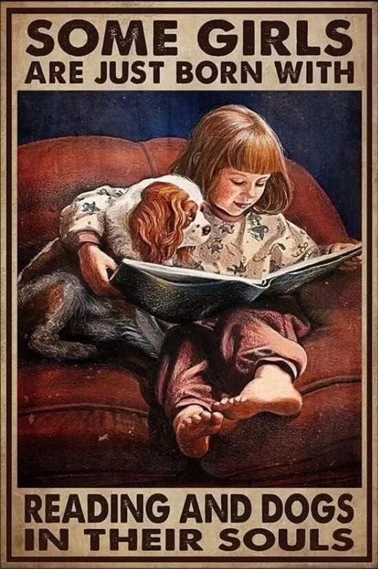 Metal Vintage Tin Sign Reading Girl Dog Metal Tin Sign Poster Wall Farm ...