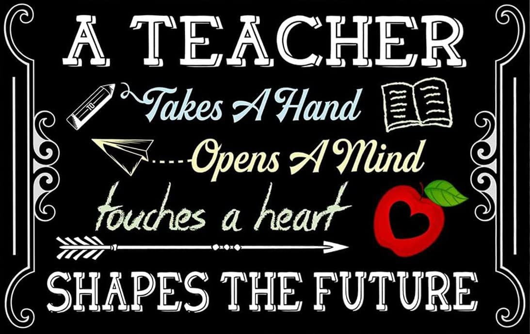 Metal Vintage Tin Sign a Teacher Takes a Hand Opens a Mind Touches A ...
