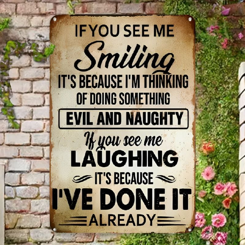 Metal Vintage Tin Signs Wicked And Naughty Funny Posters Tin Signs For ...