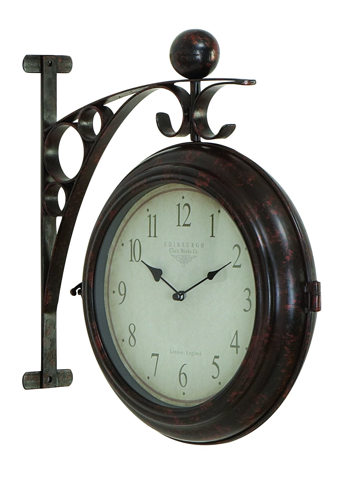 Metal Wall 2 Side Clock Designed With Antique Look - Walmart.com