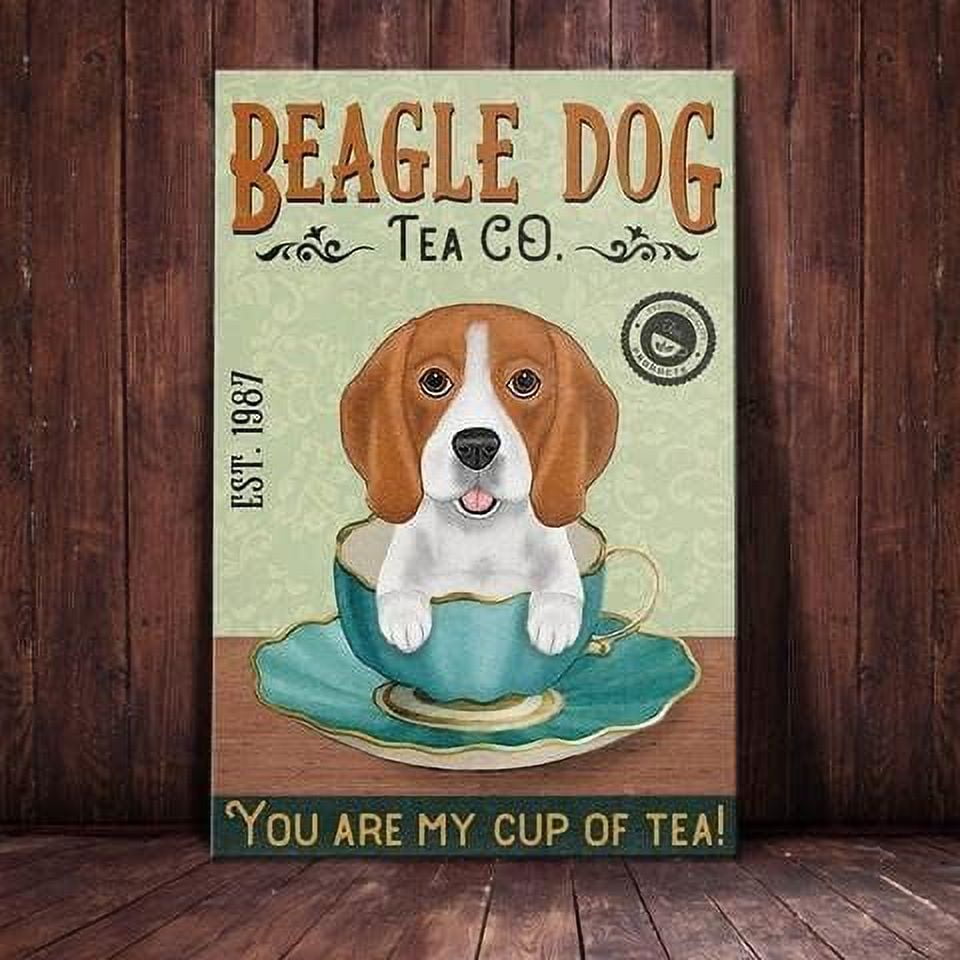 Metal Wall Art Beagle Dog Tea Company Sign Retro Metal Sign Vintage ...