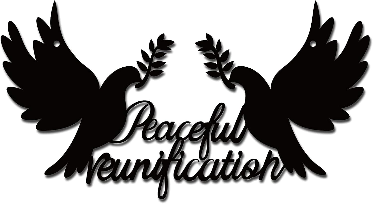 Metal Wall Art Bird Decor Wall Hanging Peaceful Reunification Words ...
