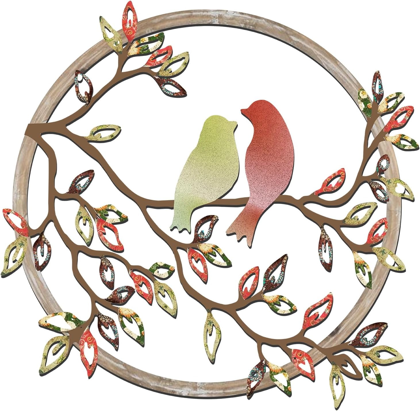 Metal Wall Art Bird on Tree Branch Silhouette Bird Art Decor for Living ...