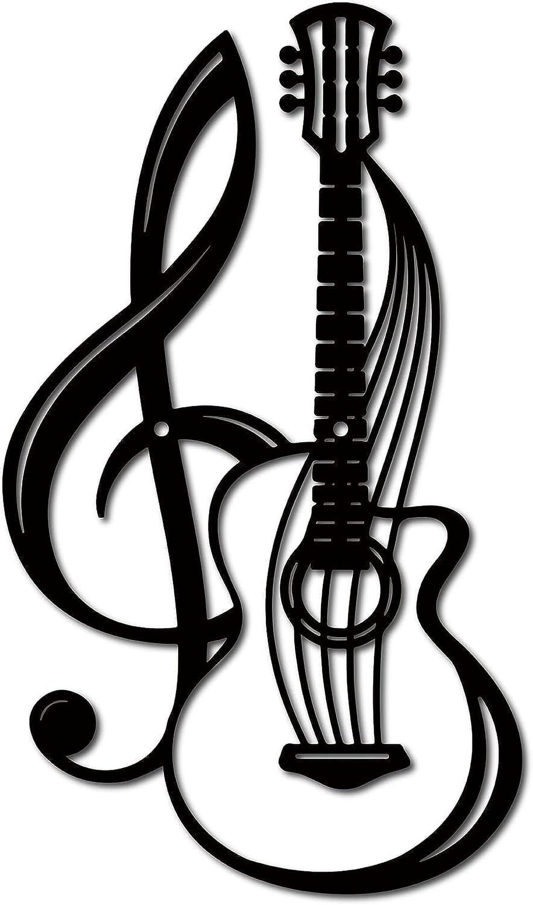 Metal Wall Art Guitar Decor, 11.8x6.8 Inch Hanging Iron Sculpture for ...