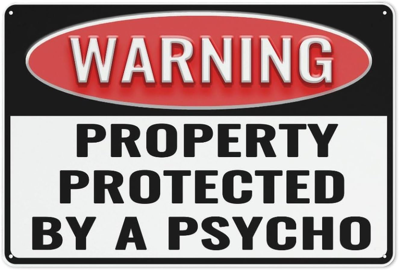 Metal Wall Art Decor Property Protected By A Psycho Wall Art Decor Home ...