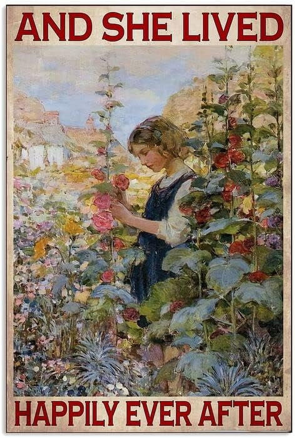 Metal Wall Art for Living Room Metal Sign And She Lived Happy Ever ...