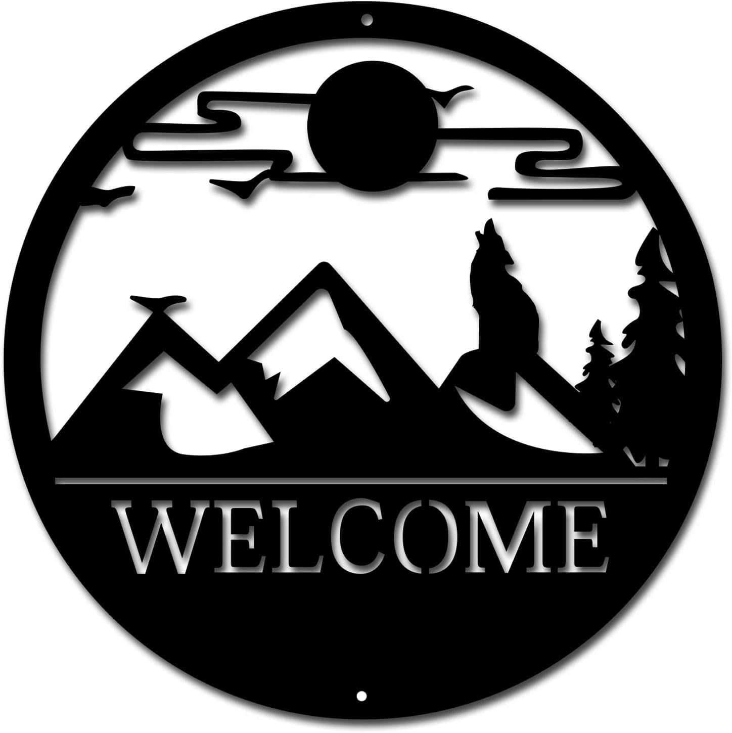 Metal Wall Art Mountain Decor Wall Hanging Plaques Ornaments Iron ...