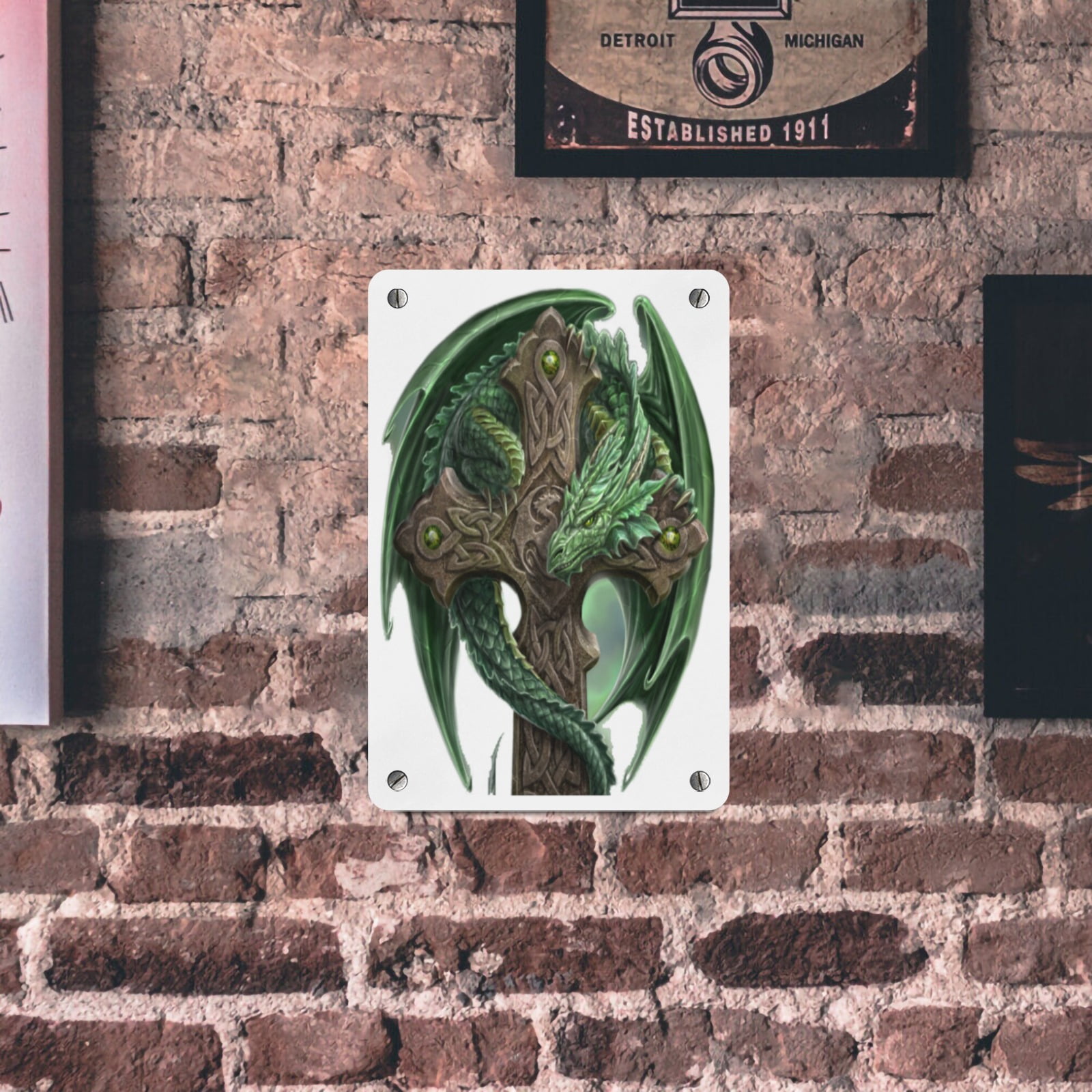 Metal Wall Art Print - Gaelic Dragon - 8x12 Metal Tin Sign - Made in ...