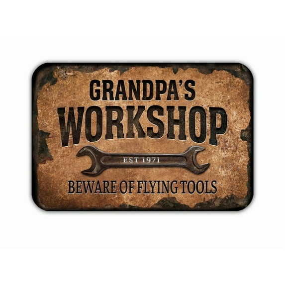 Metal Wall Art Signs Man Cave Posters Custom Workshop Metal Sign Dad's ...