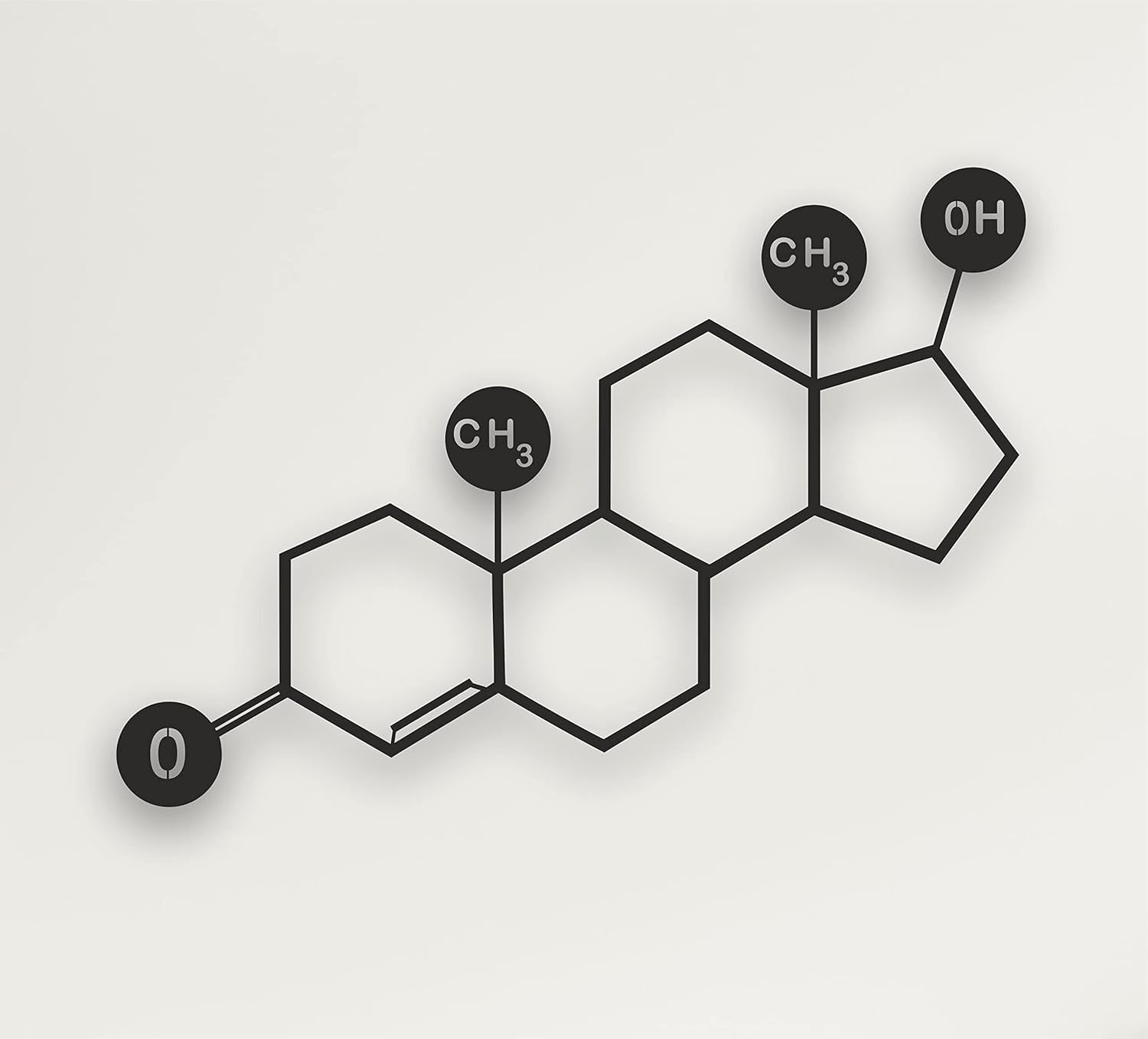Metal Wall Art, Testosterone Molecule, Metal Wall Decor, Symbol Nerd ...