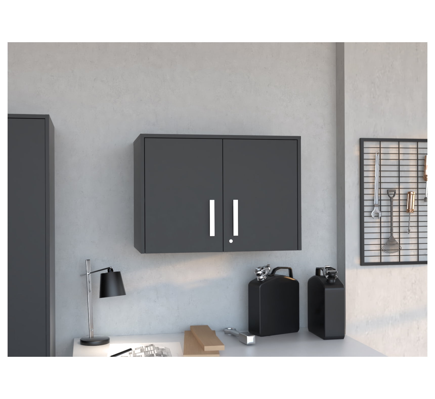 Metal Wall Cabinet with Lock - Storage Cabinet with 3 Shelves - Double ...