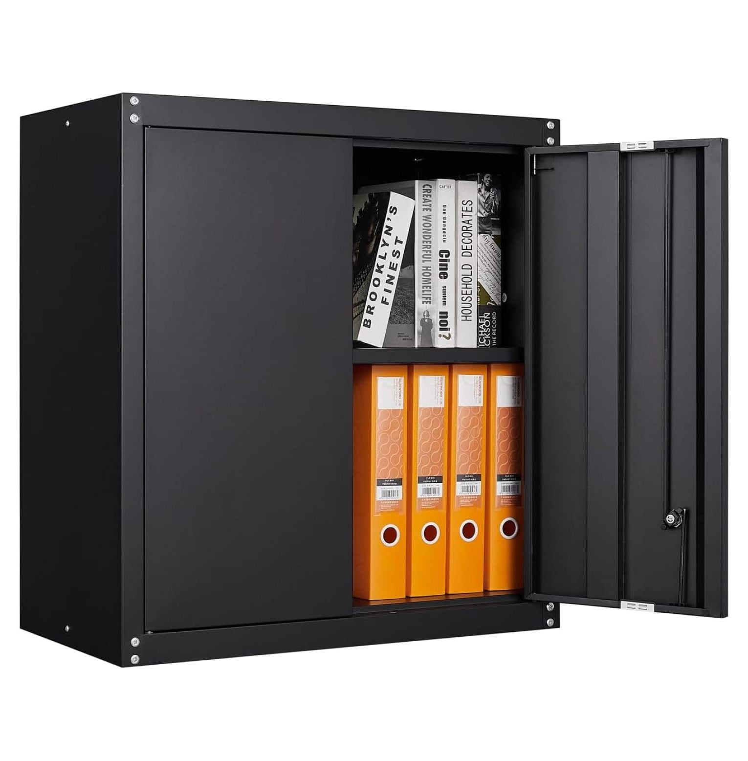 Metal Wall Cabinet,Wall Mounted Storage Cabinet with 1 Adjustable Shelf ...