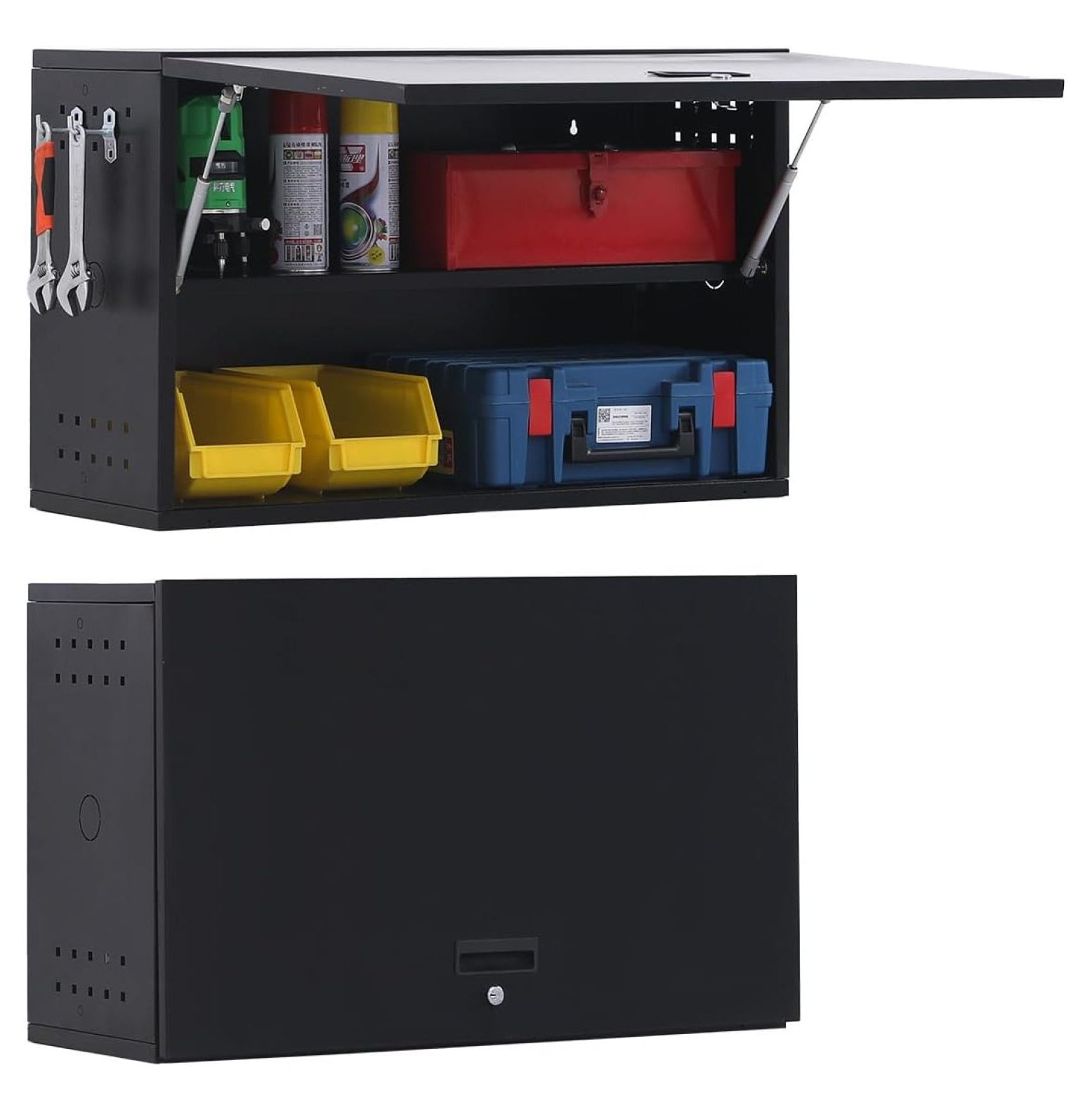 Metal Wall Cabinet with Locking Door - Garage Storage Organizer ...