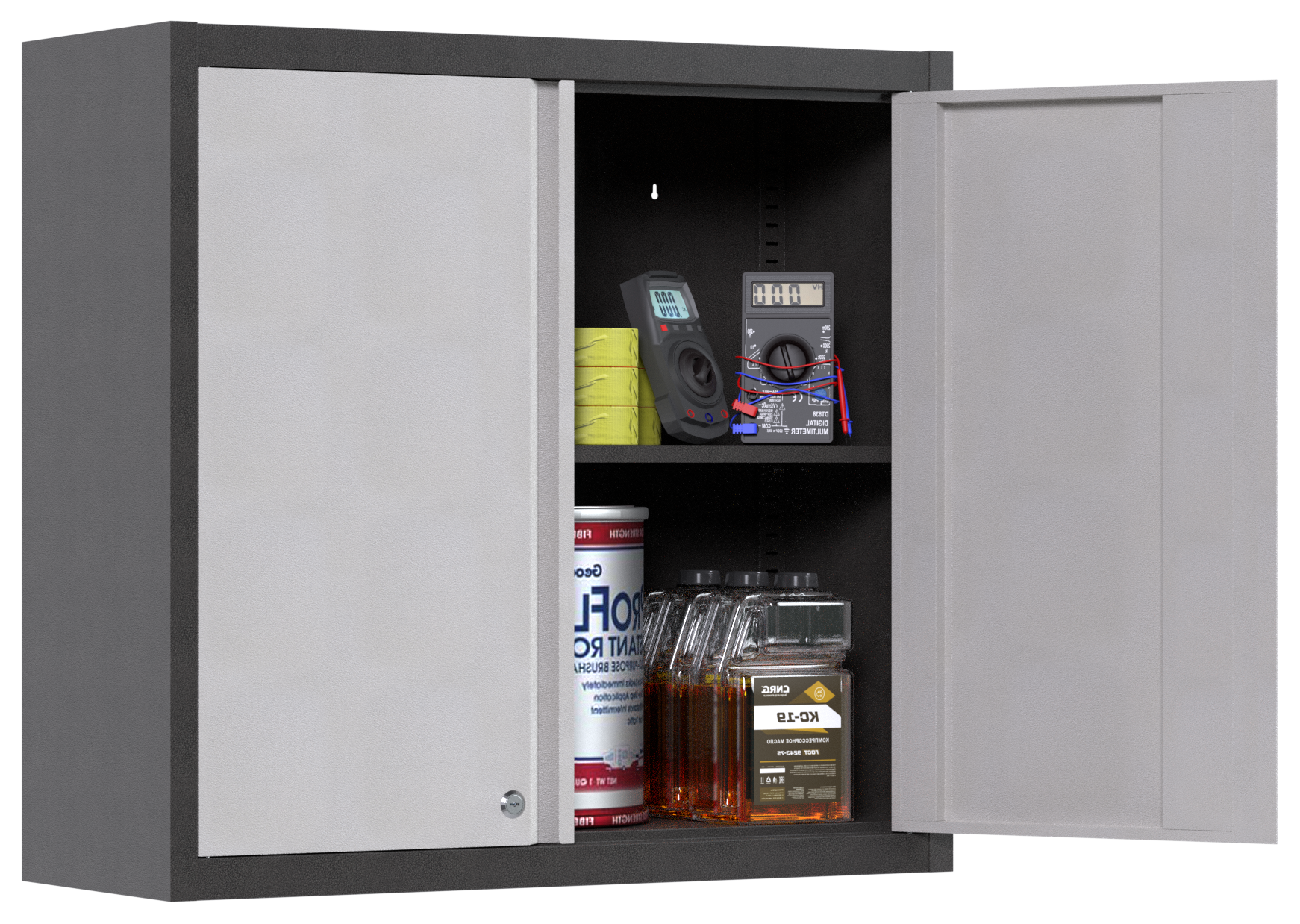 Metal Wall Cabinets For Storage With Lock Steel Garage Hanging Cabinet