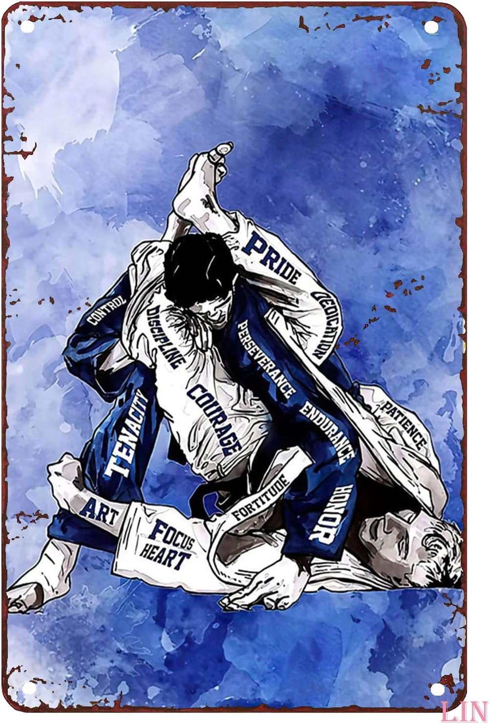 Metal Wall Decor for Bedroom Jiu Jitsu Players Poster Fighting Martial ...