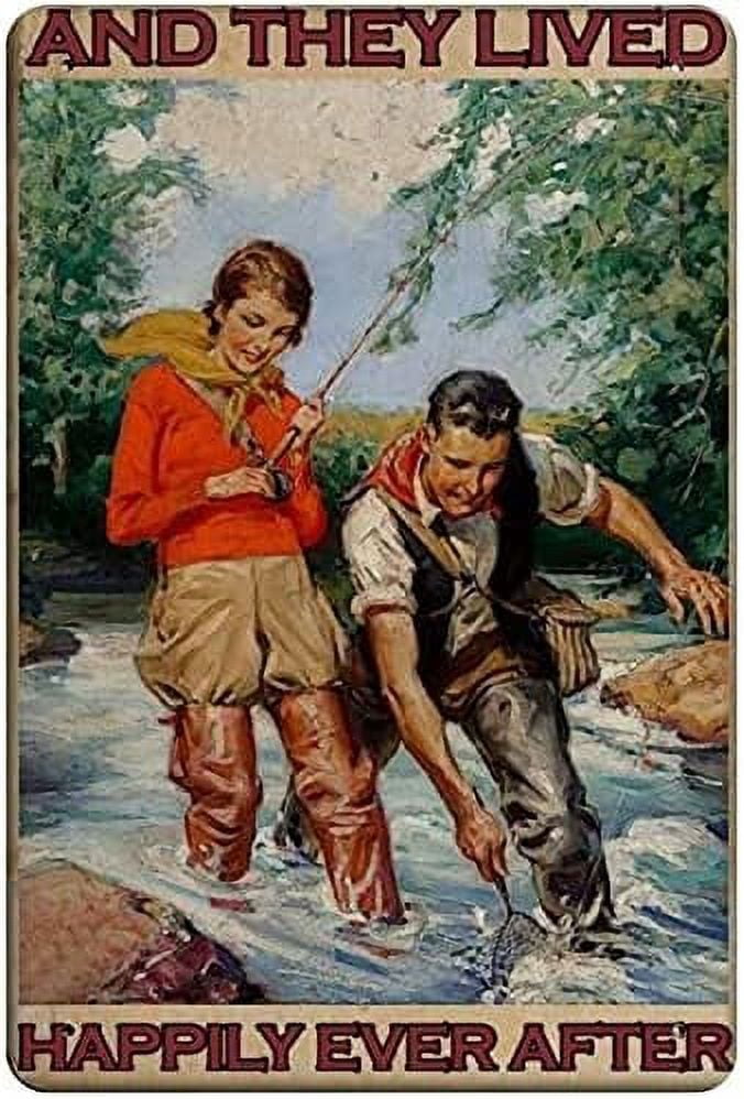 Metal Wall Decor Fishing Metal Sign They are Fishing and They Lived ...