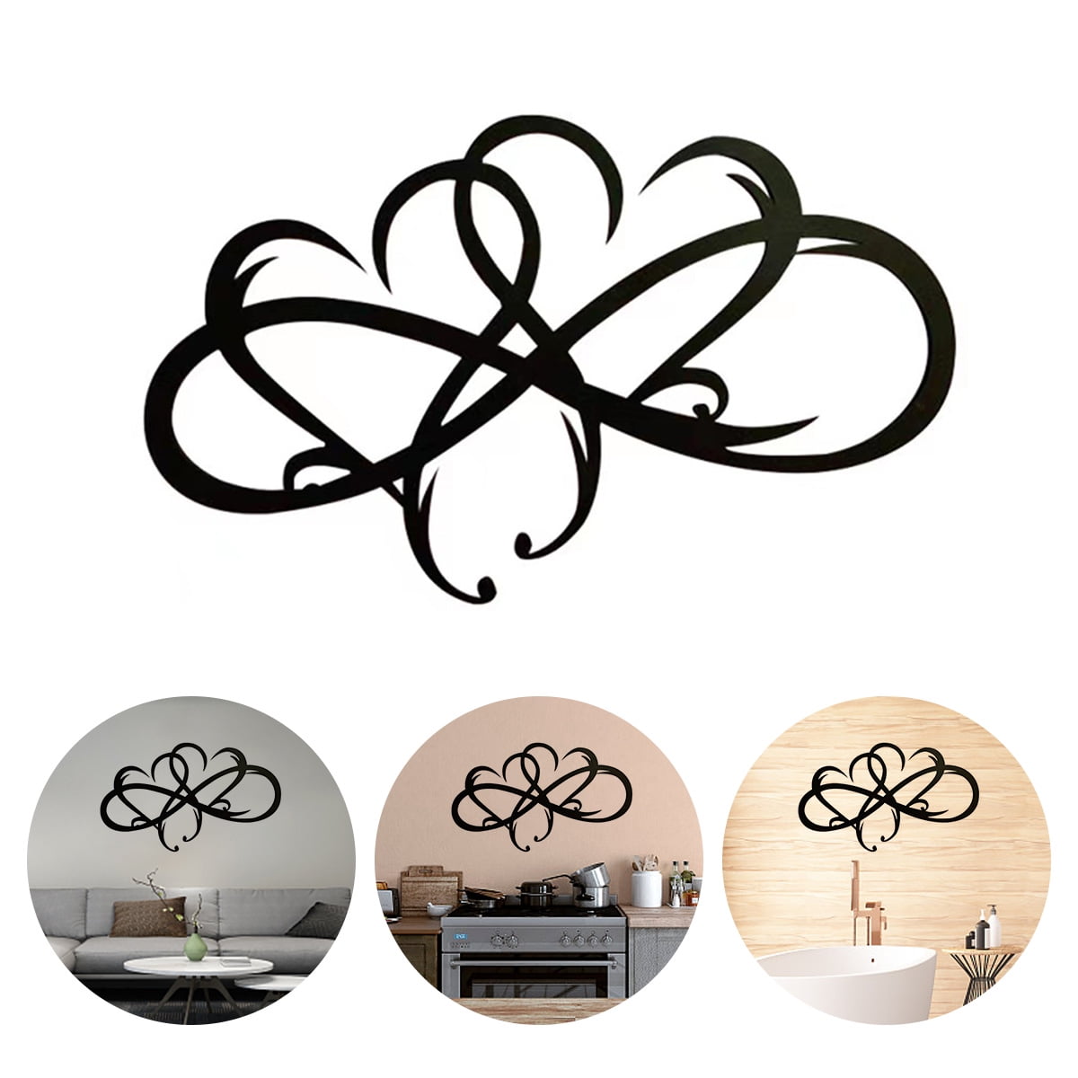 Metal Wall Decor, Infinity Heart Hang Art Sculpture, Metal Infinity ...