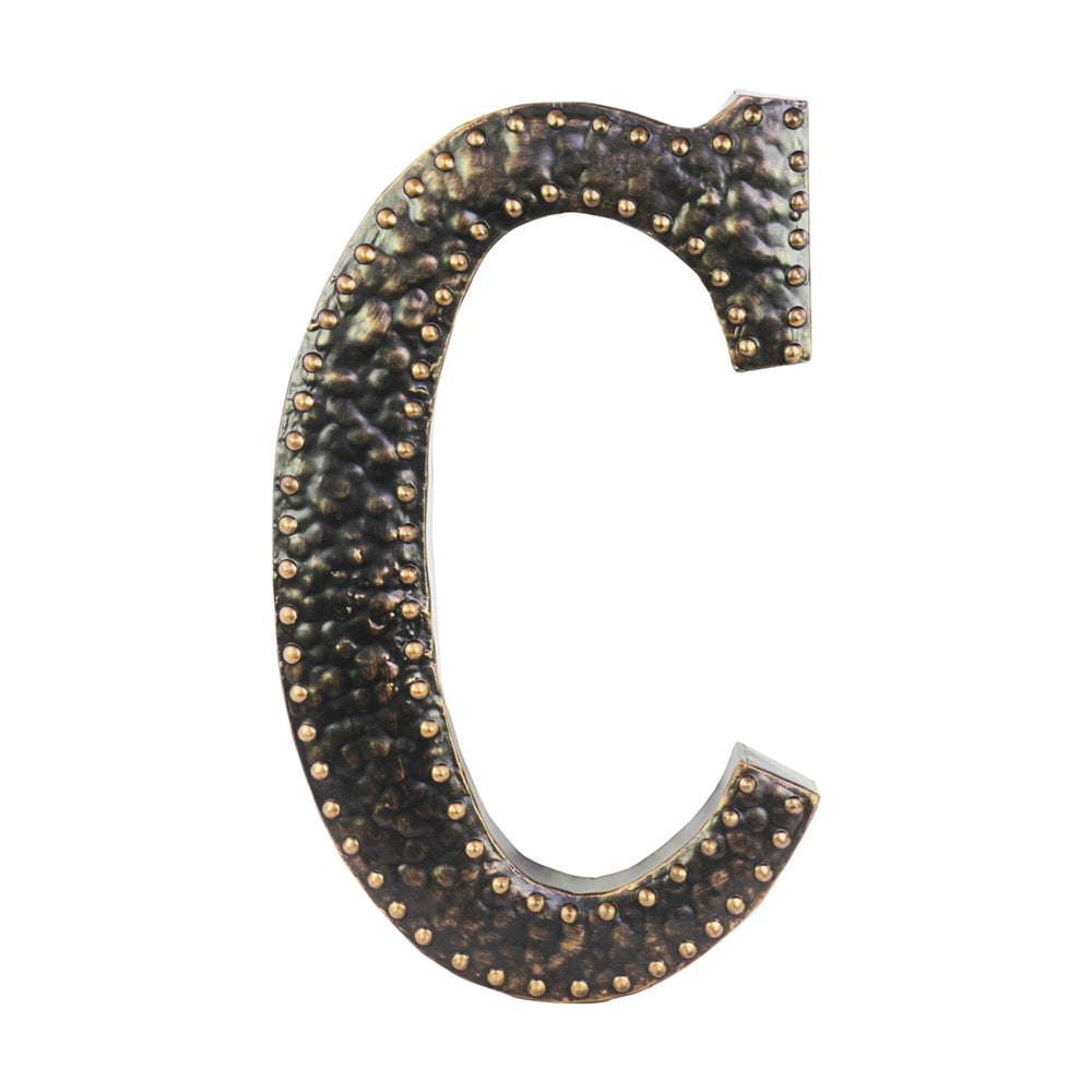 Metal Wall Decor Letter C with Rivets - Dark Bronze - Walmart.com