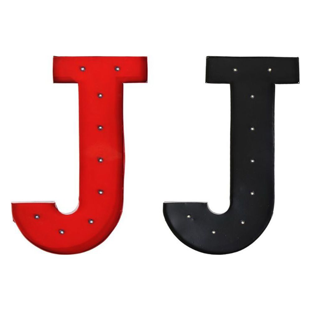 Metal Wall Decor Letter J With Led Light Assortment Of Two - Walmart.com