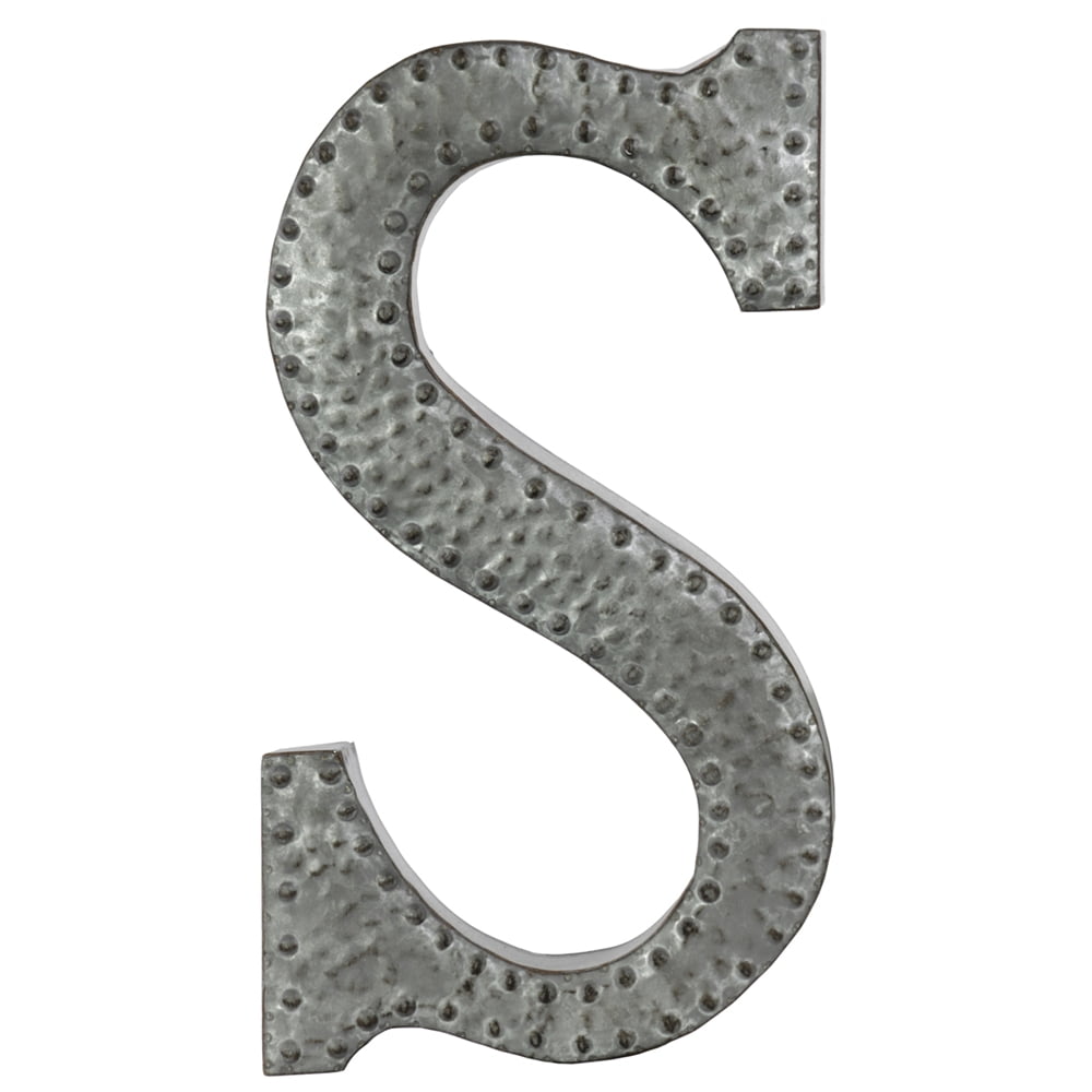 Metal Wall Decor Letter "S" With Rivets - Gray - Walmart.com