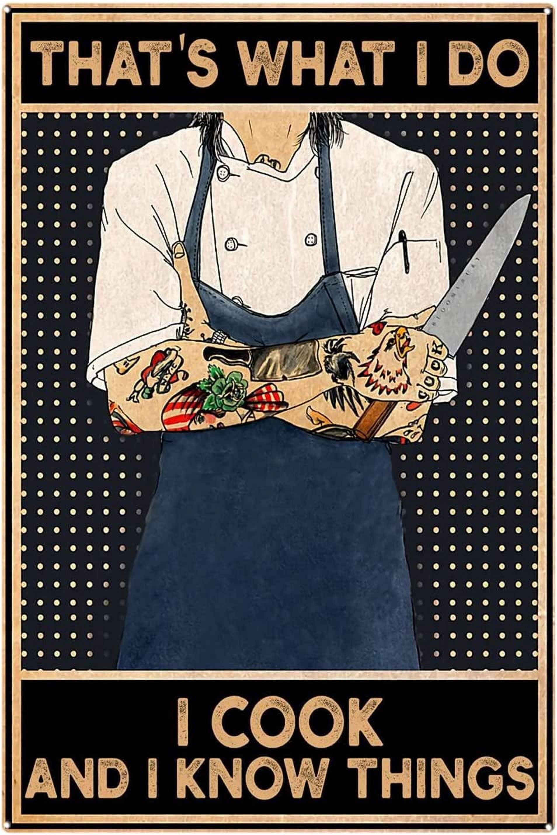 Metal Wall Decor for Living Room Tin Bathroom Signs Vintage Chef That's ...