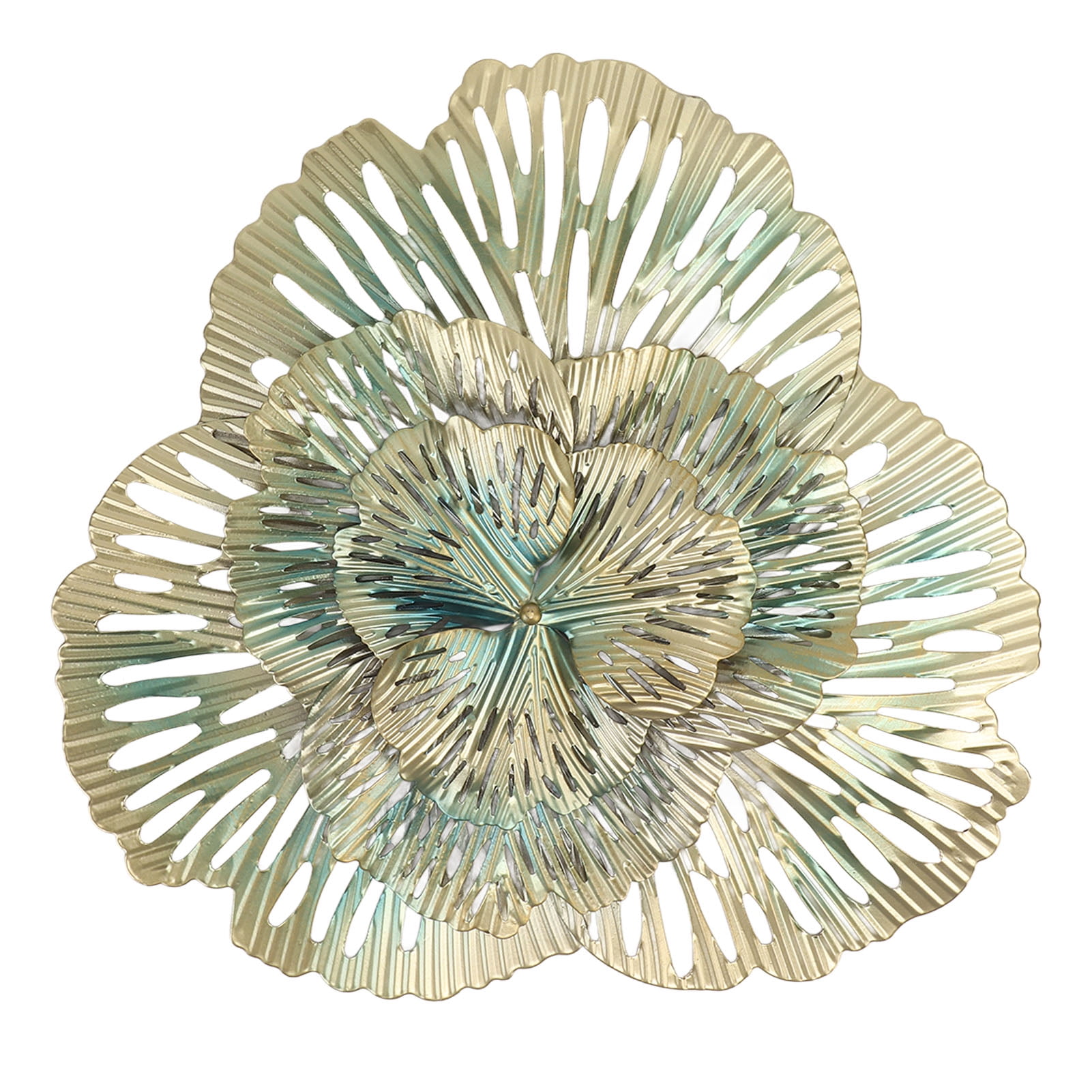 Metal Wall Decor Modern Stylish Triangular Ginkgo Flower Iron 3D Wall ...