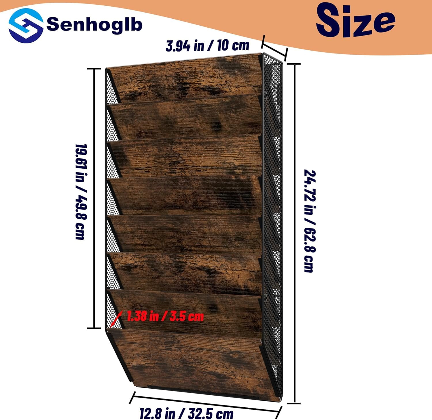 Metal Wall File Folder Organizer, 8-Tier Mesh Hanging Wall File ...