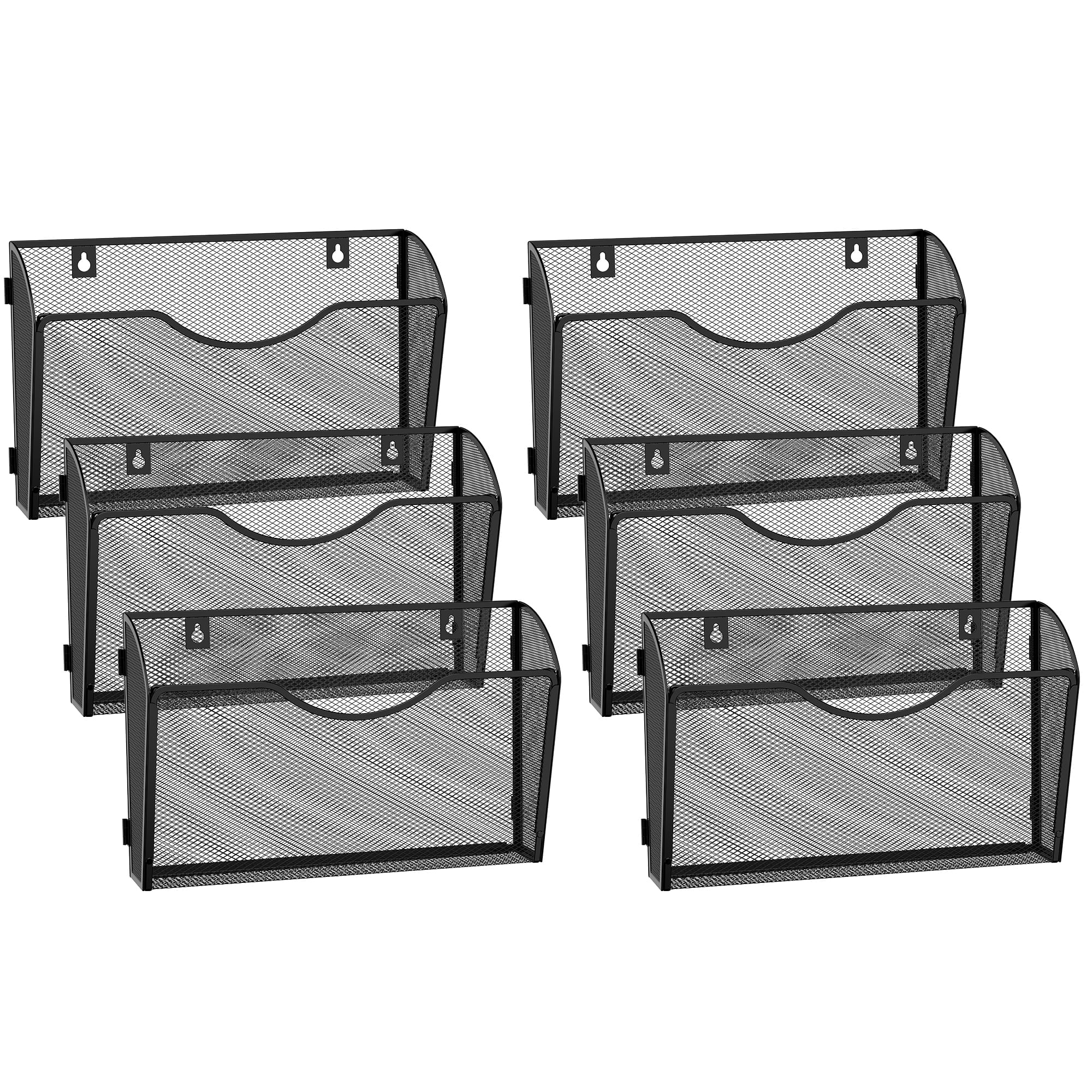 INTIGE Metal Wall File Pockets Hanging File Organizer, Vertical Wall ...