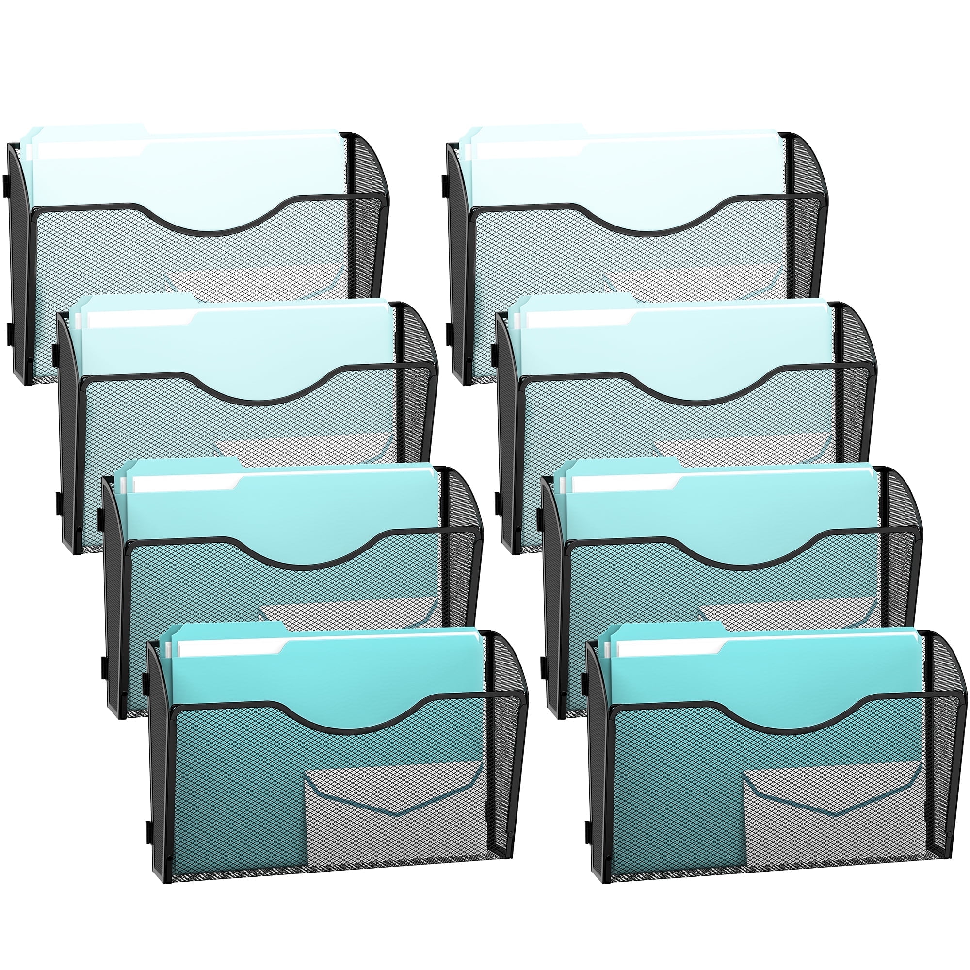 INTIGE Metal Wall File Pockets, 2-Compartment Hanging File Organizer ...