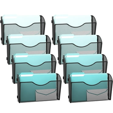 WallDeca Black Hanging File Organizer | Letter-Sized, 20 Pockets with ...