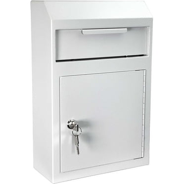 Extra Large Metal Wall Mount Locking Deposit Drop Box Safe - Heavy Duty ...