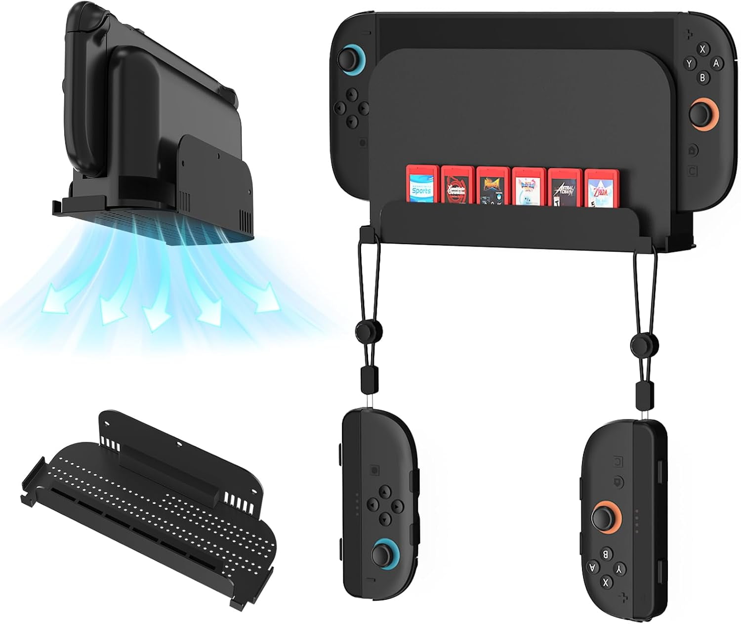 Metal Wall Mount for Switch 2 Console 2025, Joy-Con, Game Cards - Space ...