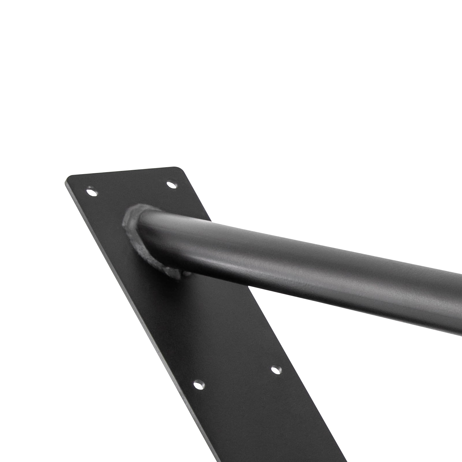 Metal Wall Mounted Handrail, Black Powder-Coated Finish, Rounded ...