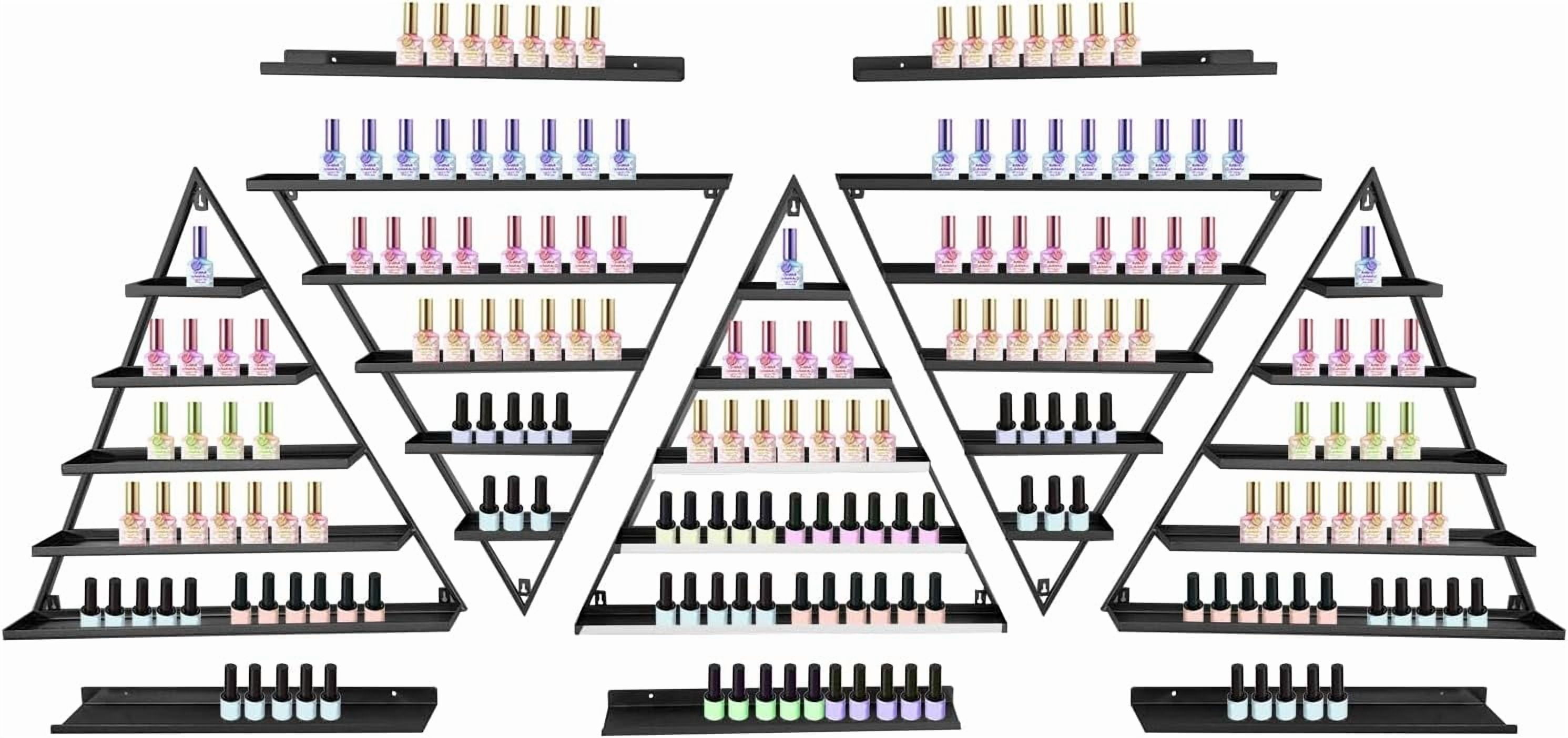 Metal Wall-Mounted Nail Polish Storage Racks, 5 Tiers Nail Polish ...