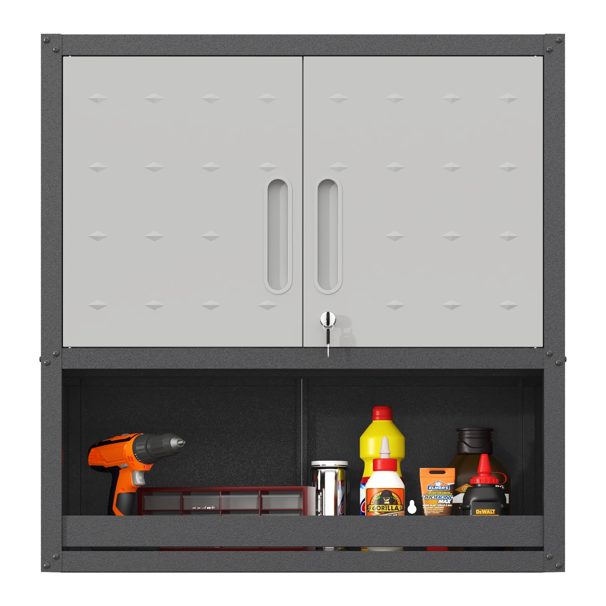 Metal Wall-Mounted Tool Storage Cabinet with Locking Door and 1 Shelf 1 ...