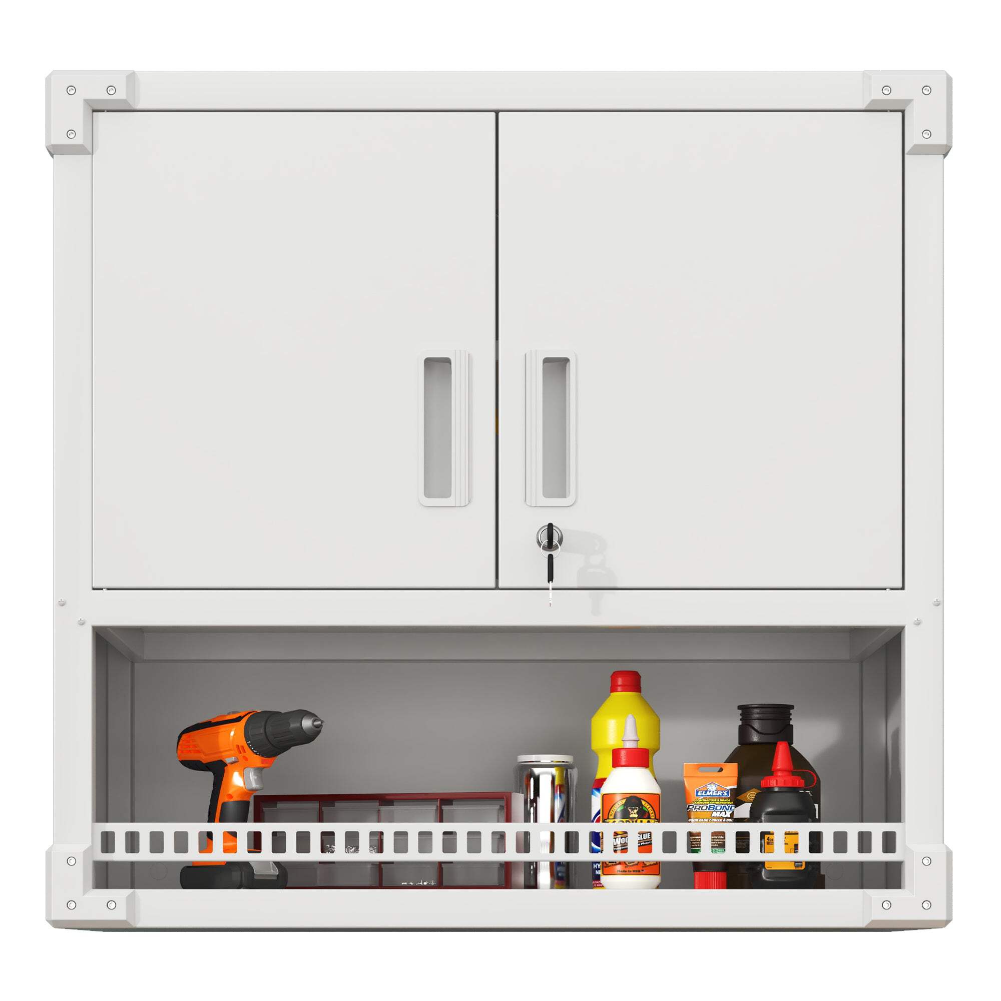 Metal Wall Mounted Tool Storage Cabinet With Locking Door And 1 Shelf 1 ...