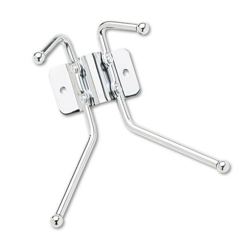 Metal Wall Rack, Two Ball-Tipped Double-Hooks, 6.5w X 3d X 7h, Chrome ...