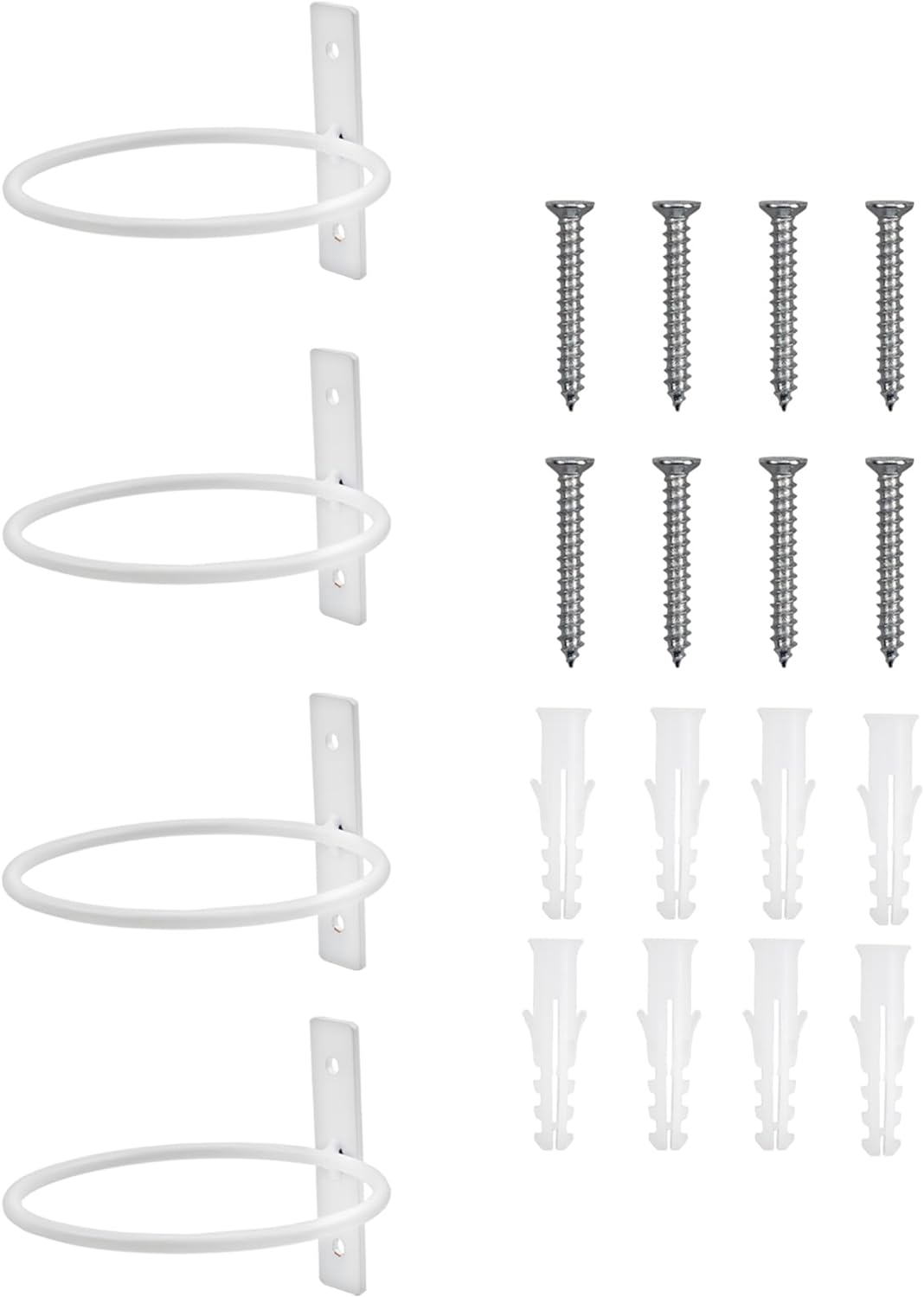 Metal Wall Ring Planters (4-Inch, White); Wall-Mounted Garden Holders ...