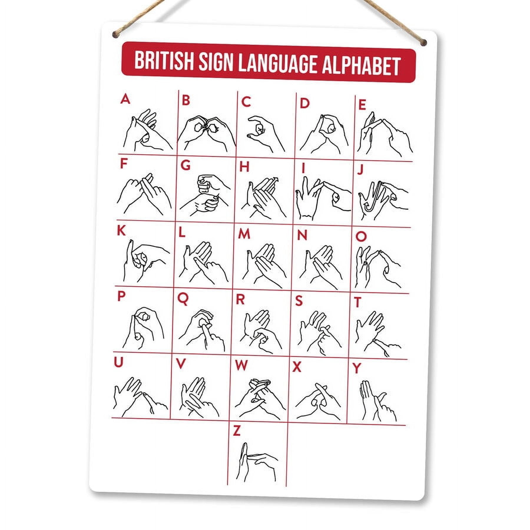 Metal Wall Sign British Sign Language Sign BSL Educational Gift Plaque ...
