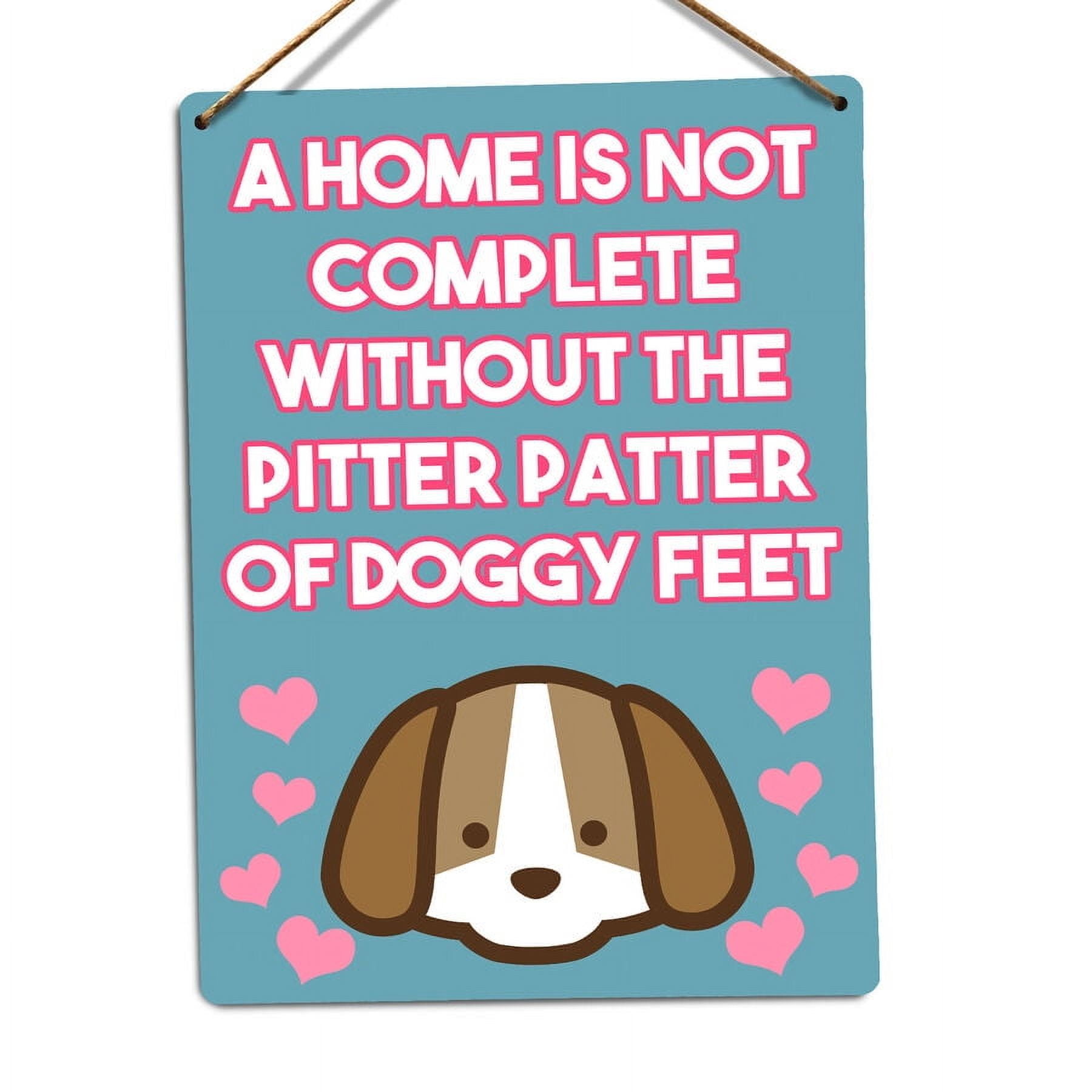 Metal Aluminium Wall Sign Doggy Feet V2 Pet Paws Animal Love Family ...