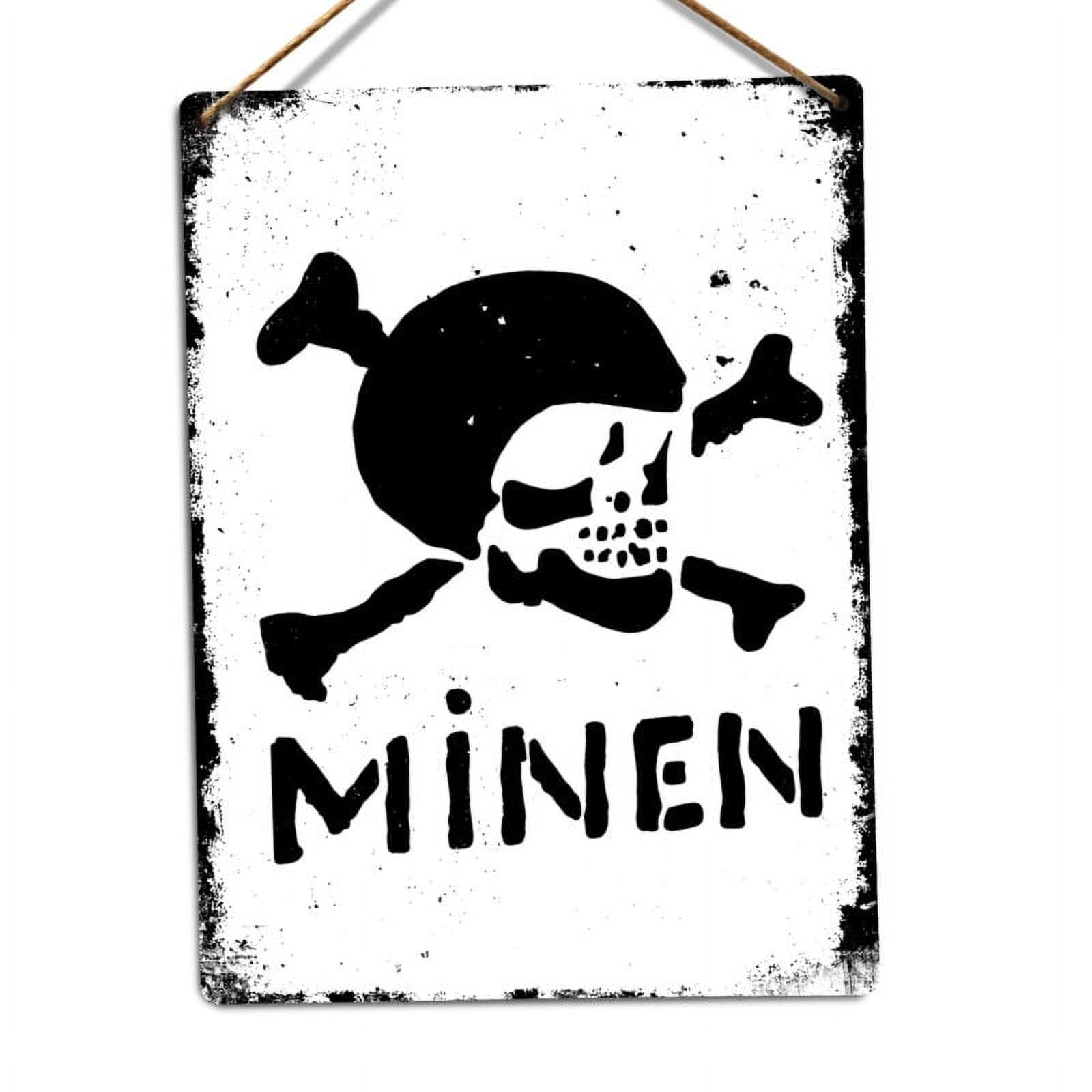 Metal Wall Sign Minen WW2 German War Mines Man Cave Warning Size: 12 X ...