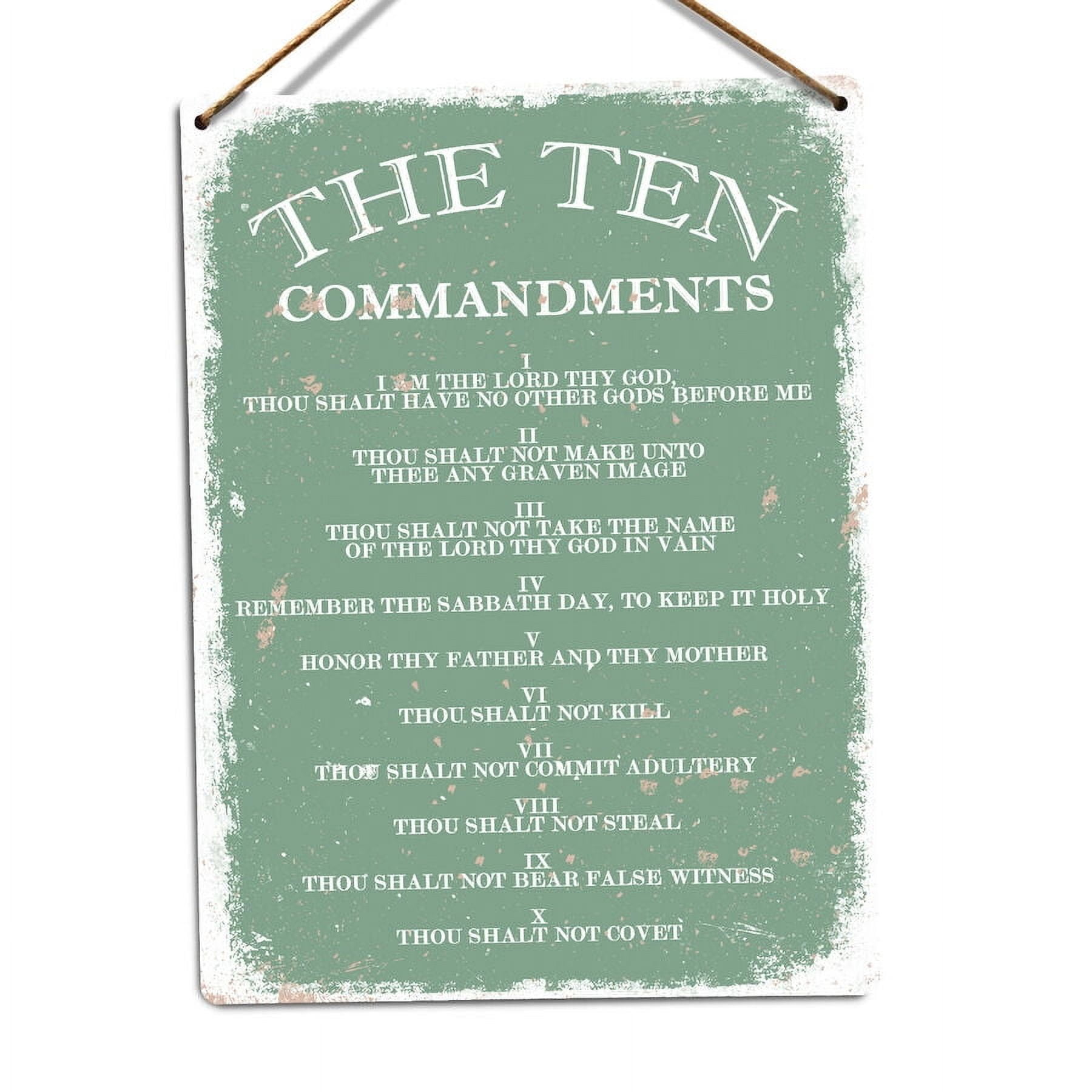 Metal Wall Sign The Ten Commandments V1 GREEN Quote Religious Love Size ...