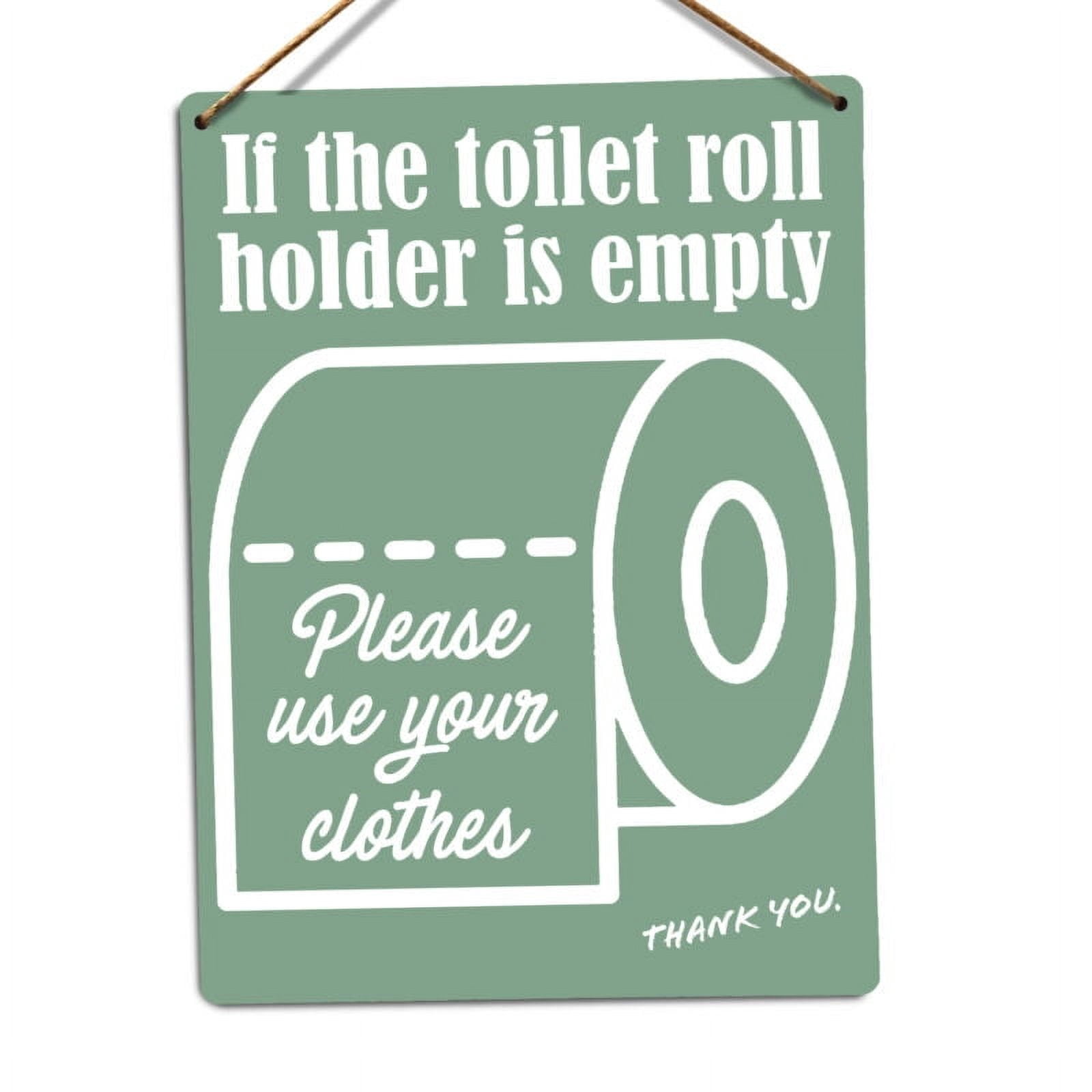 Metal Wall Sign Toilet Roll Sign GREEN Restroom Bathroom House Funny ...